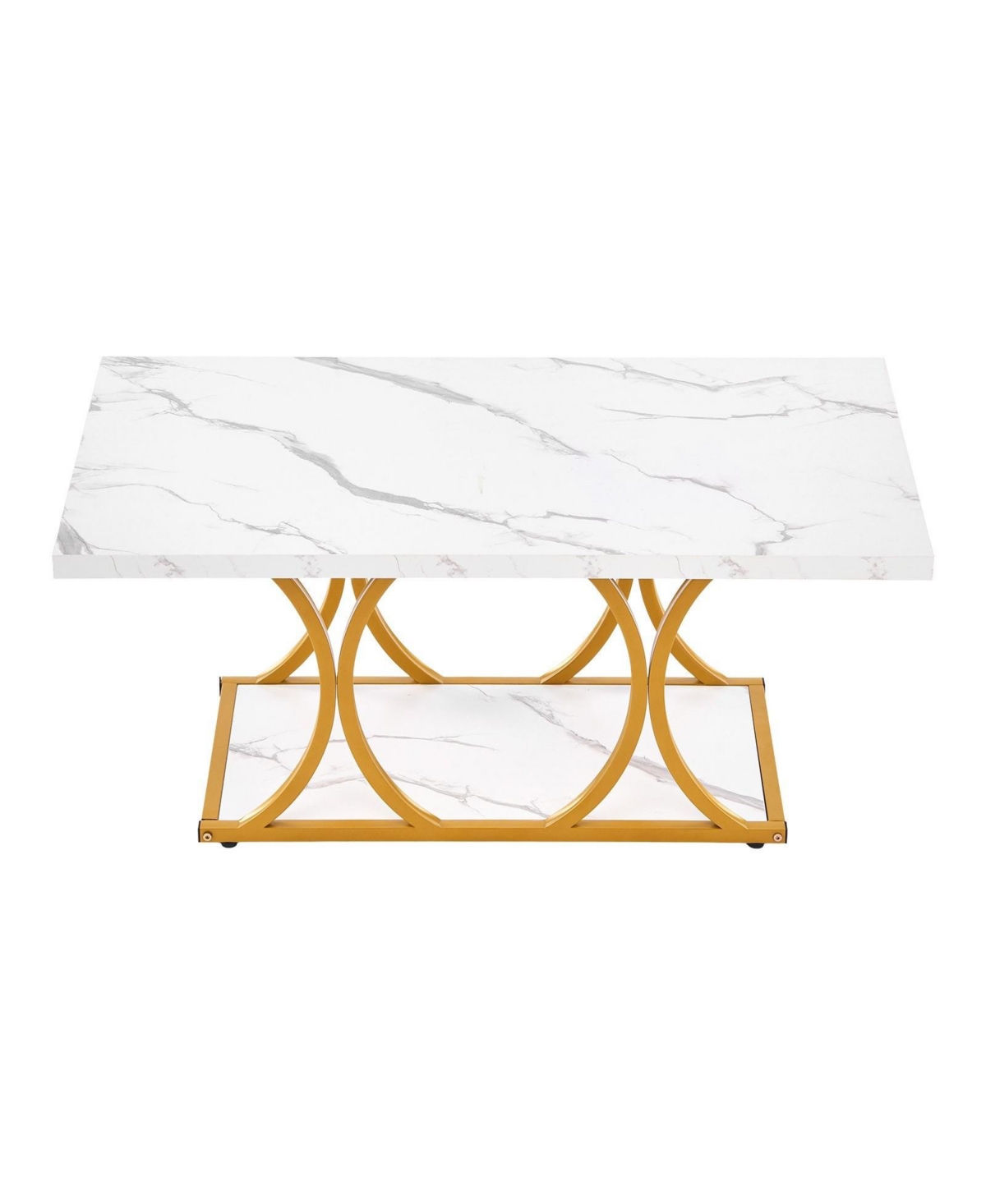 Click here for Sugift Coffee Table  Modern Faux Marble  Large 2-T... prices