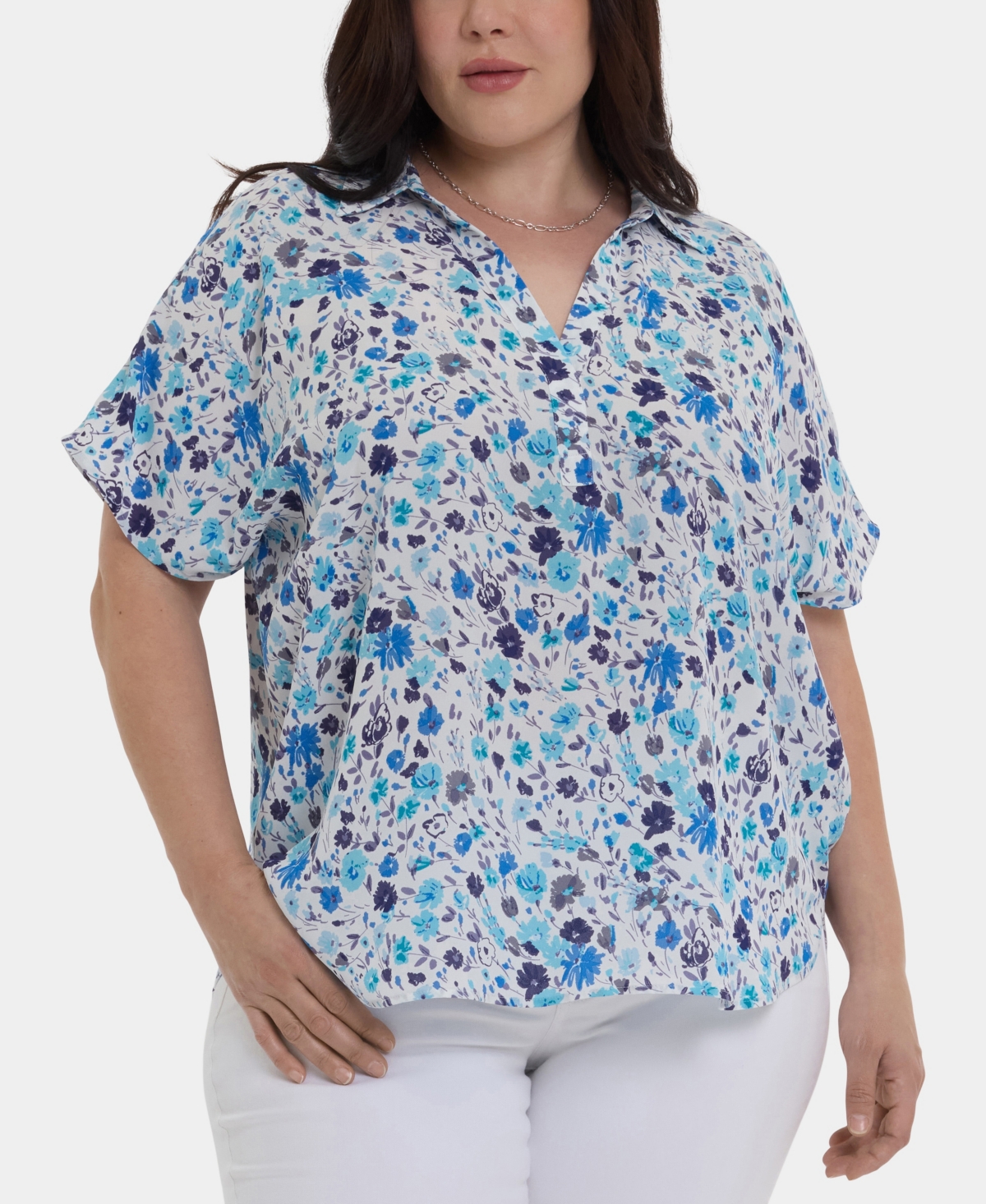 Click here for Nydj Plus Size Becky Short-Sleeve Top - Jimena Gar... prices