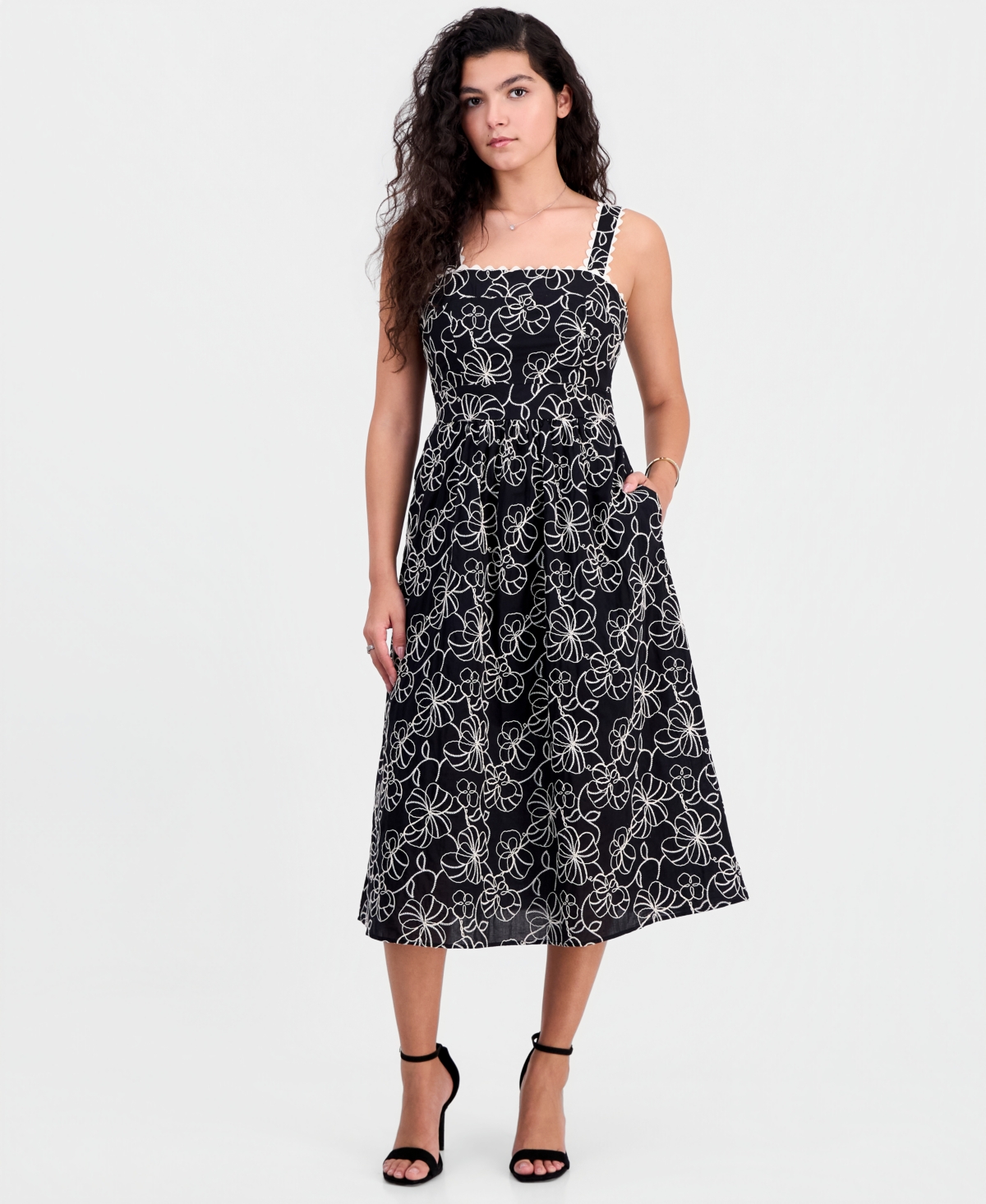 Click here for Sam Edelman Womens Floral A-Line Sleeveless Dress... prices