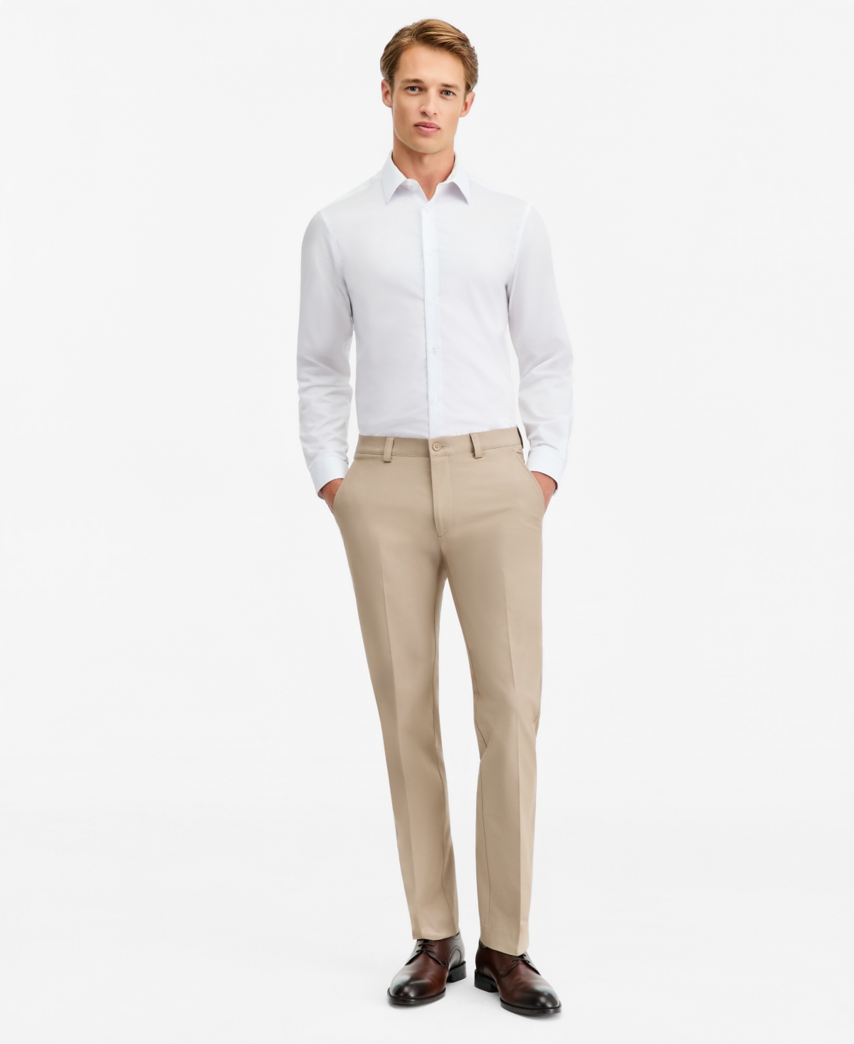 Click here for Calvin Klein Mens Slim-Fit Dress Pants - Khaki prices