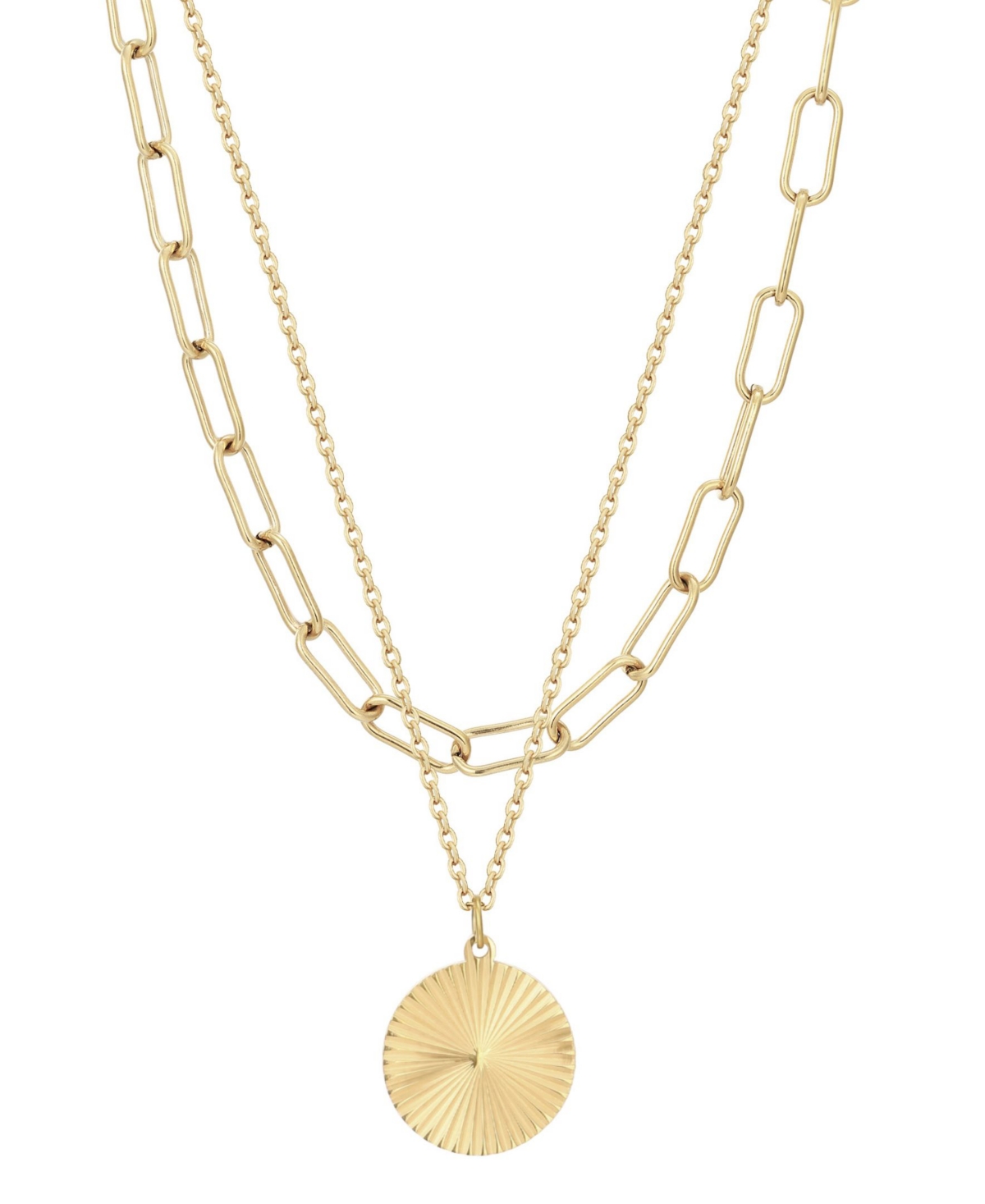 Click here for Adornia Gold 2-Piece Chunky Paperclip Chain and Pe... prices