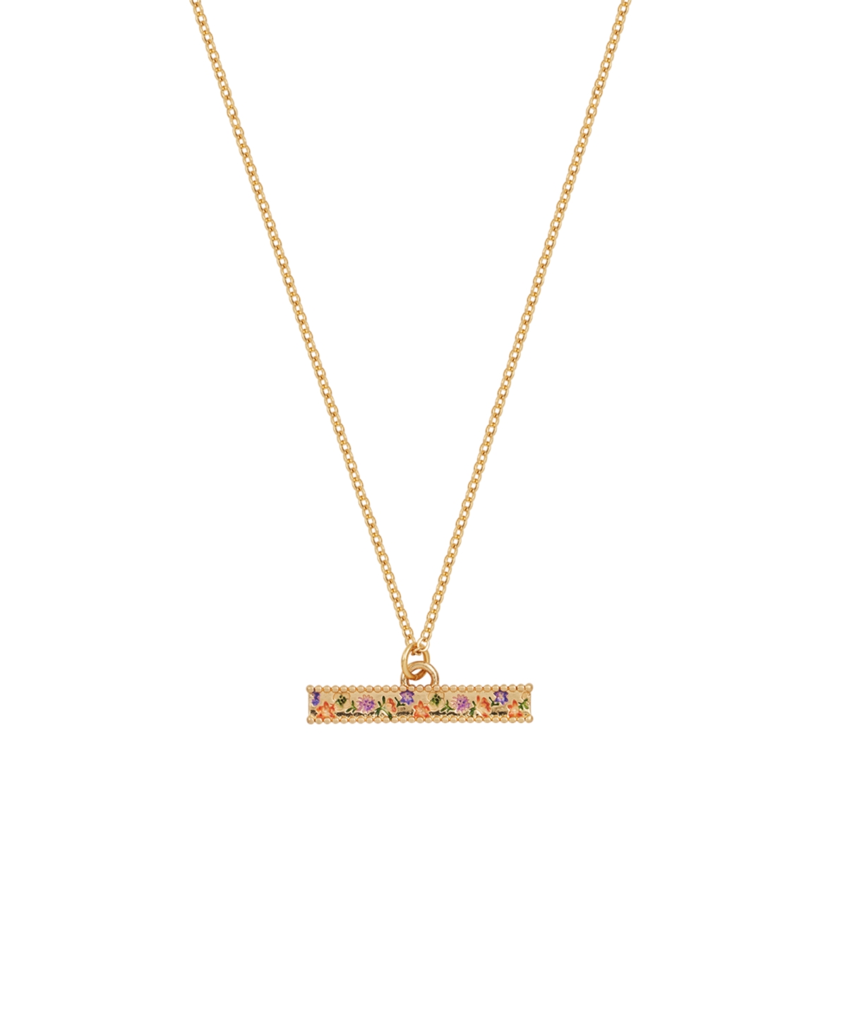 Click here for Fable England Folksy Floral T-Bar Chain Necklace -... prices