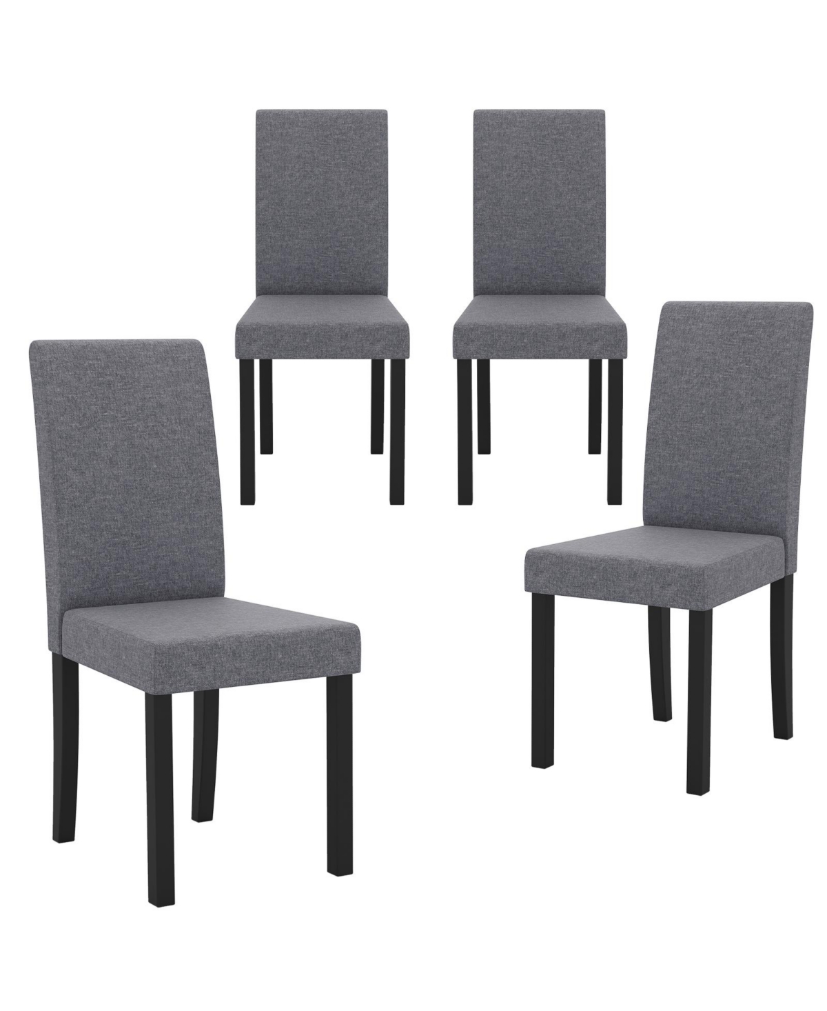 Click here for Gymax Dining Chair Set of 4 Fabric Upholstered Rub... prices