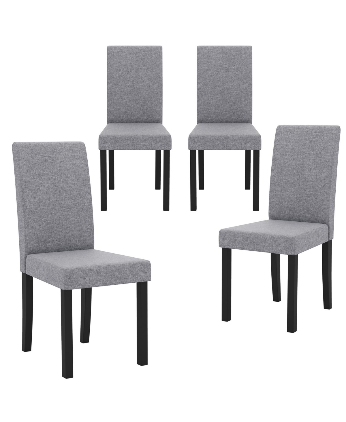 Click here for Gymax Dining Chair Set of 4 Fabric Upholstered Rub... prices