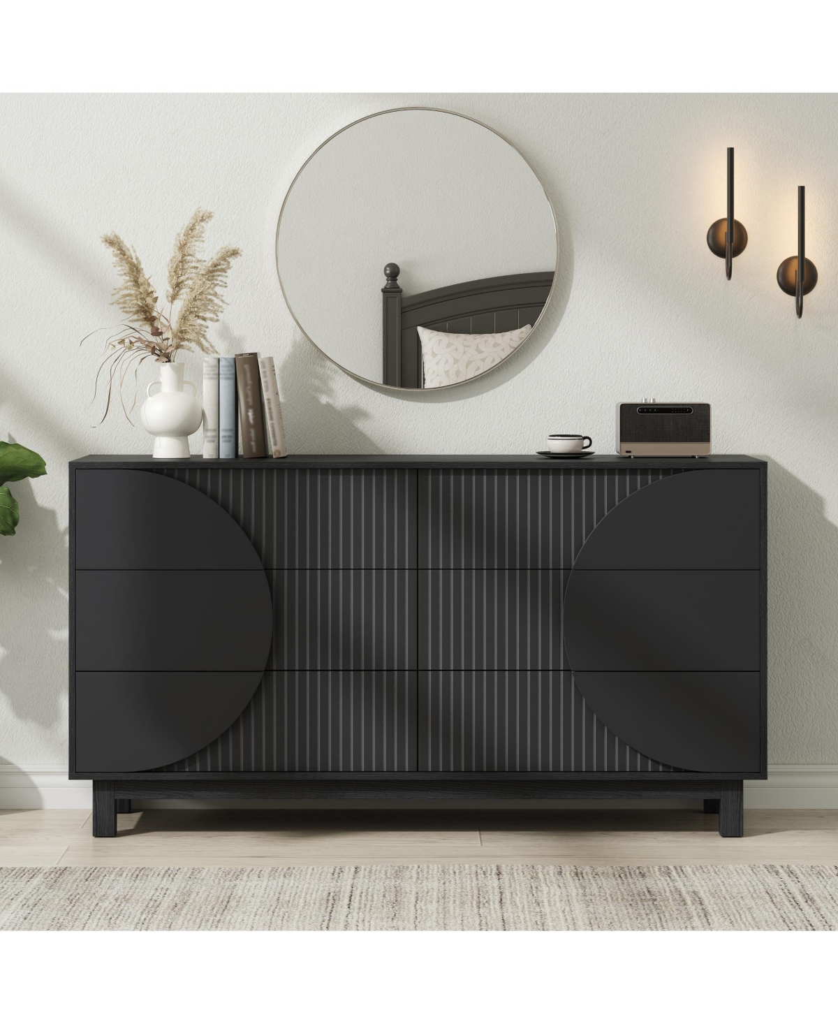 Click here for Rainsken Modern 6-Drawer Fluted Wooden Dresser &#x... prices