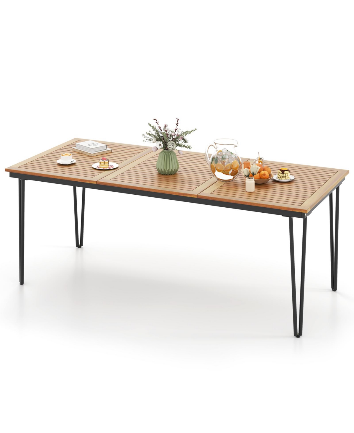 Click here for Gymax 79 Outdoor Dining Table 8-Person Table w/ 1.... prices