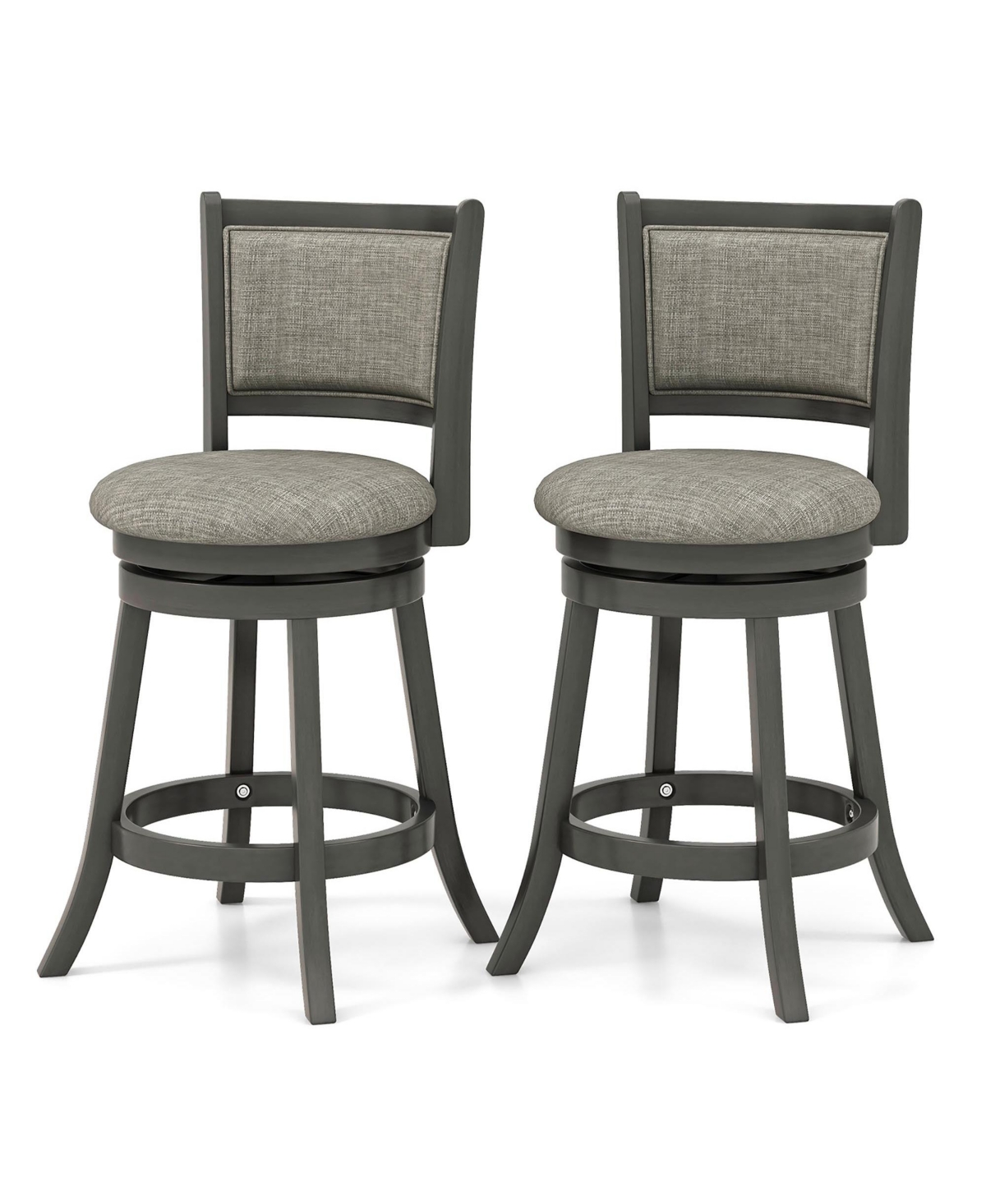 Click here for Gymax Swivel Bar Stools Set of 2 w/ Soft-padded Ba... prices