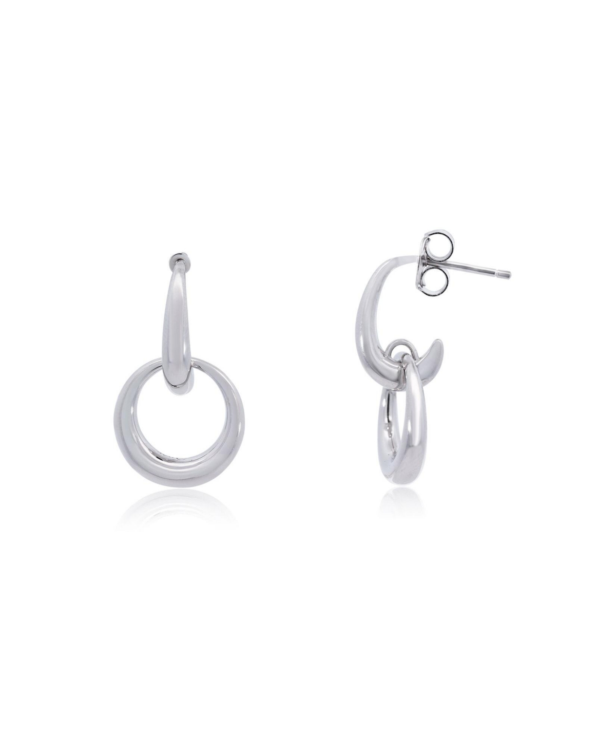Click here for The Lovery Double Round Link Drop Earrings Sterlin... prices