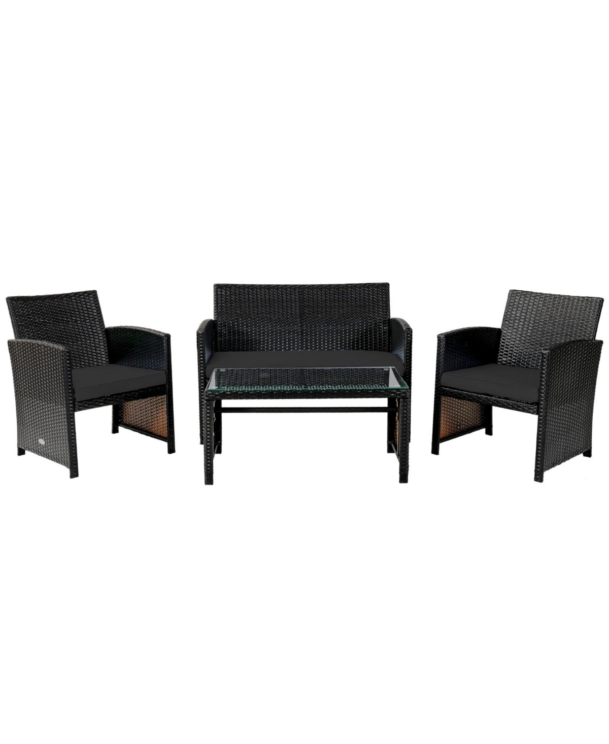 Click here for Gouun 4-Piece Patio Rattan Seating Set with Lovese... prices
