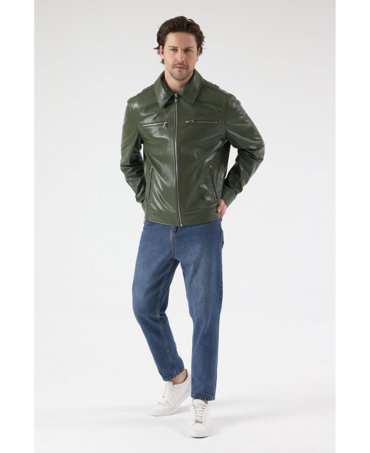Click here for Furniq Uk Mens Nappa Jacket - Khaki green prices