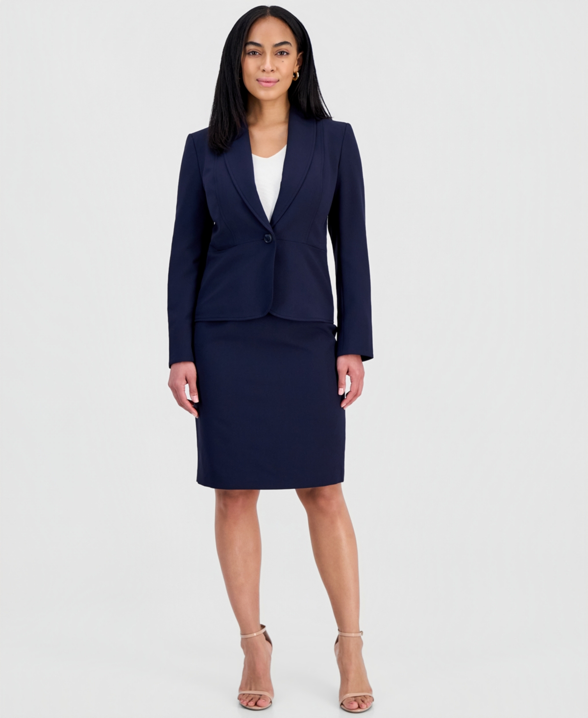 Click here for Le Suit Womens Shawl-Collar Peplum Jacket & Yoked... prices