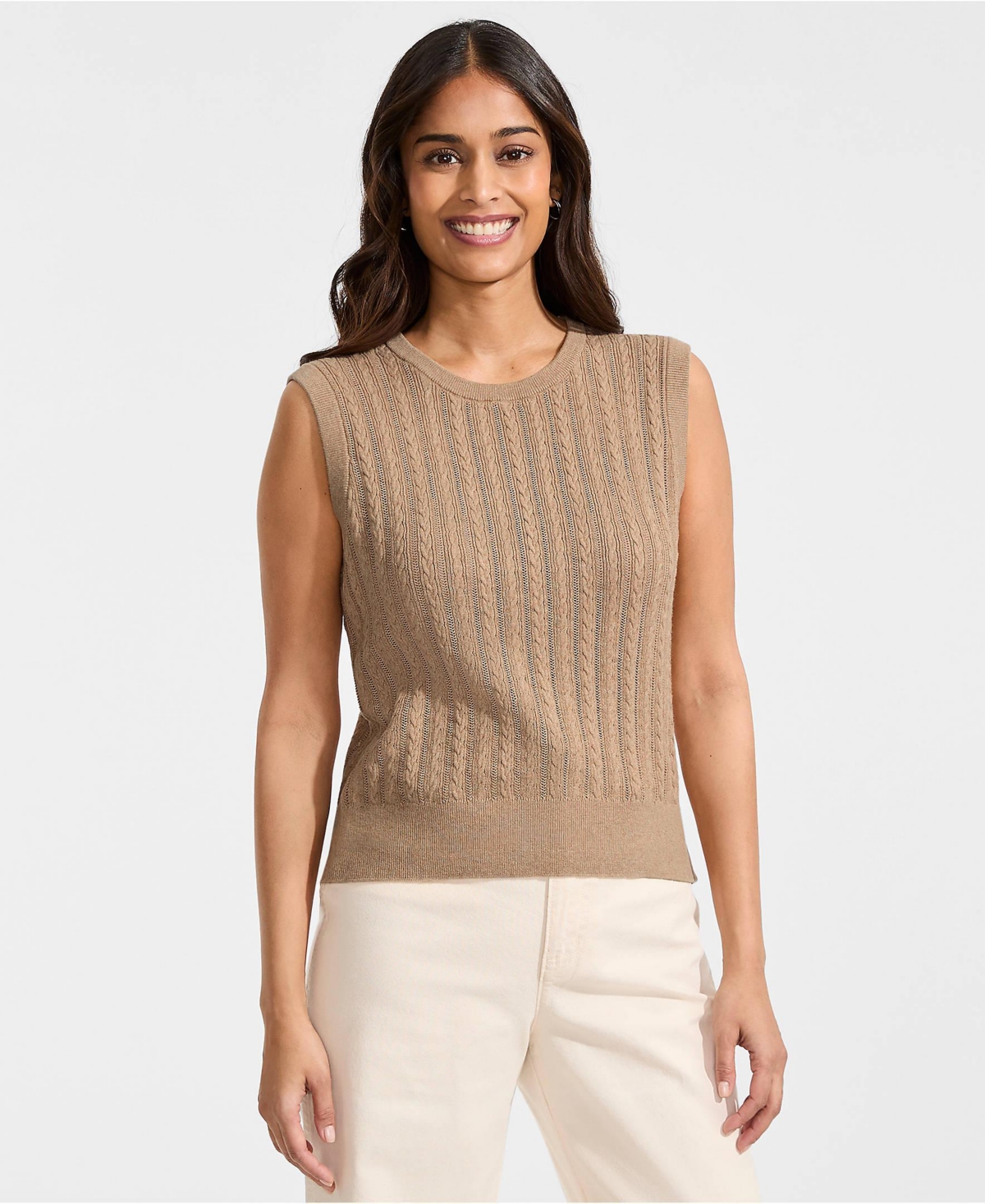 Click here for Lands End Womens Cotton Pointelle Shell Sweater -... prices