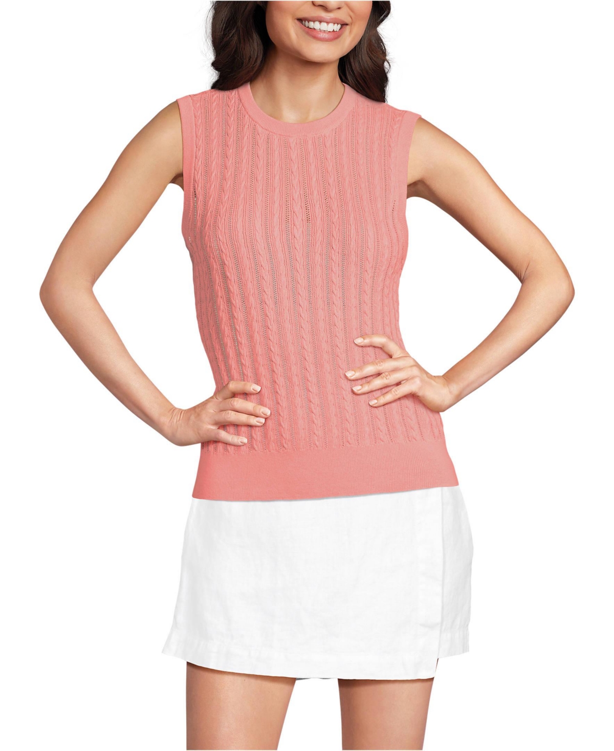 Click here for Lands End Womens Cotton Pointelle Shell Sweater -... prices