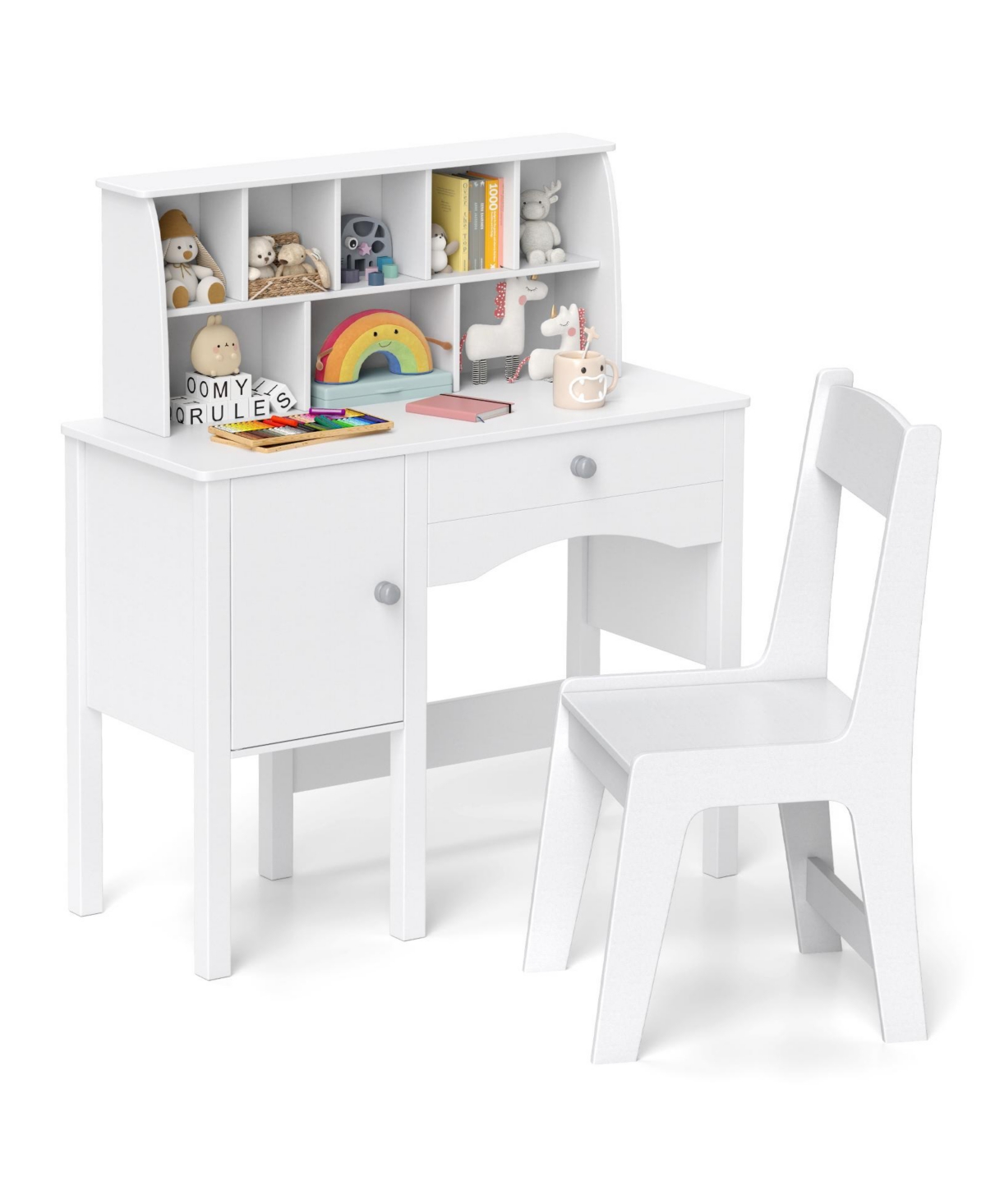 Click here for Sugift Kids Study Desk and Chair Set with Chair Hu... prices