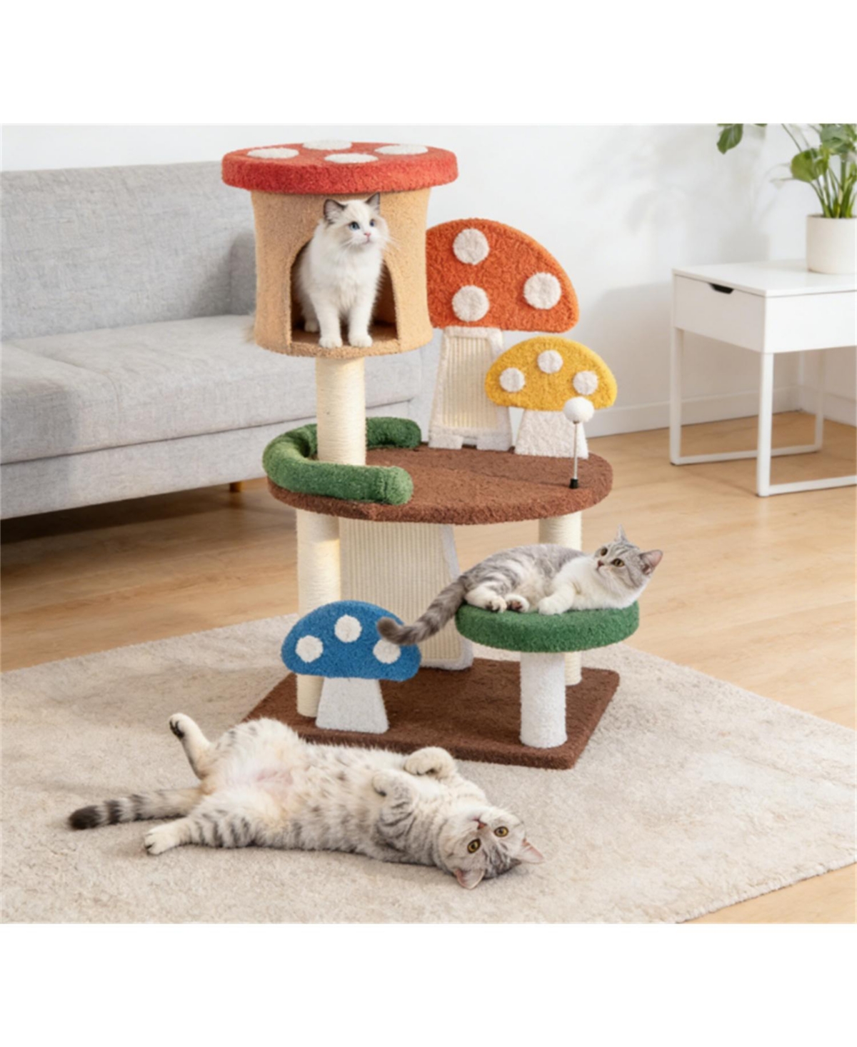 Click here for Zeus & Ruta Cute Mushroom Cat Tree with Condo Spri... prices