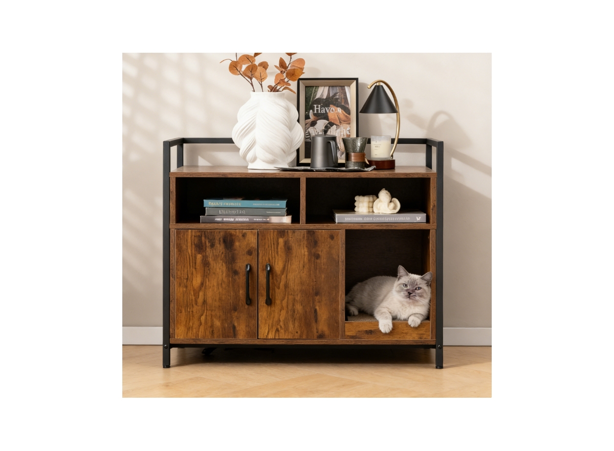 Click here for Zeus & Ruta Modern Cat Washroom with Double Doors... prices