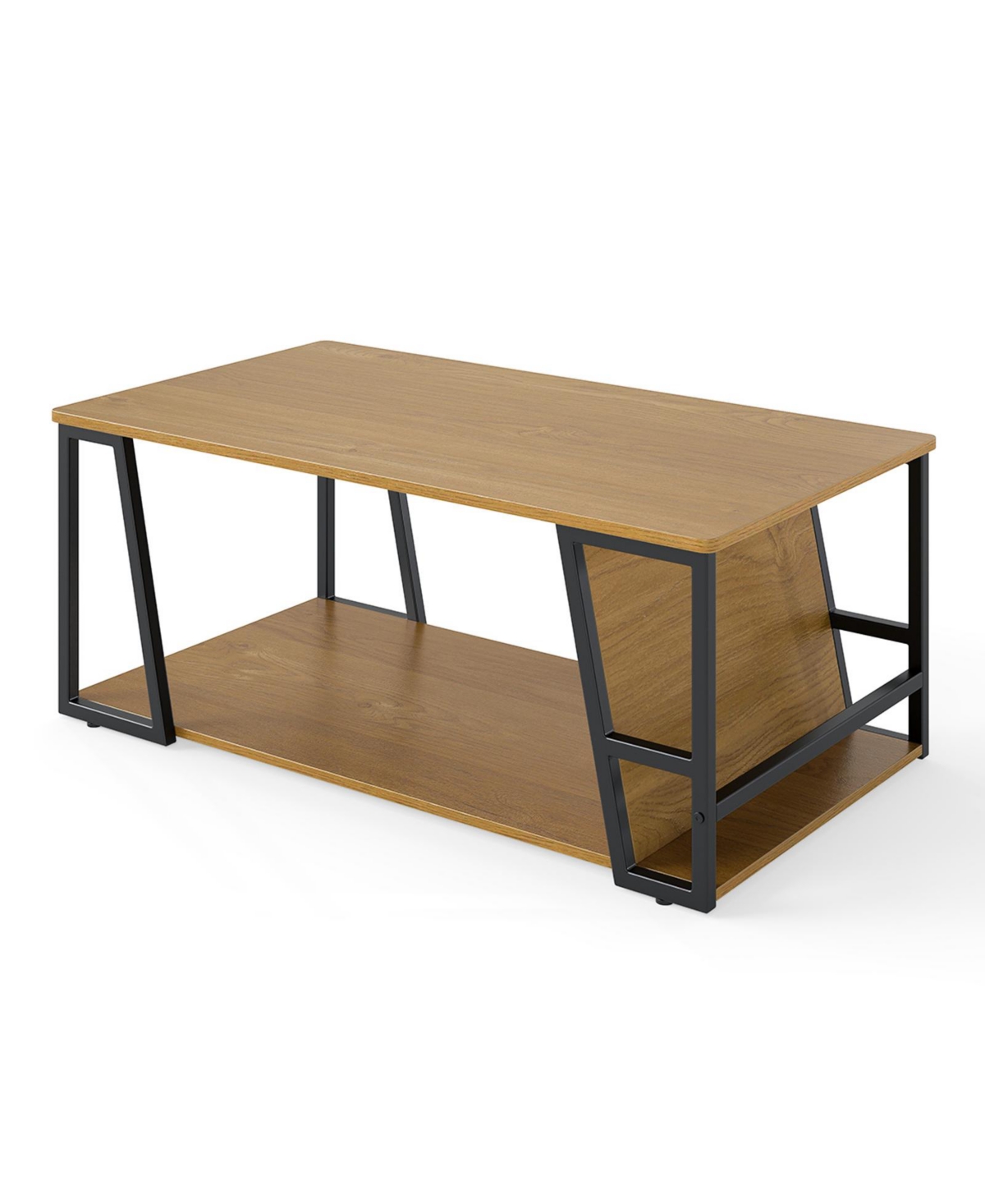 Click here for Slickblue Industrial Coffee Table 2 Tier with Stor... prices