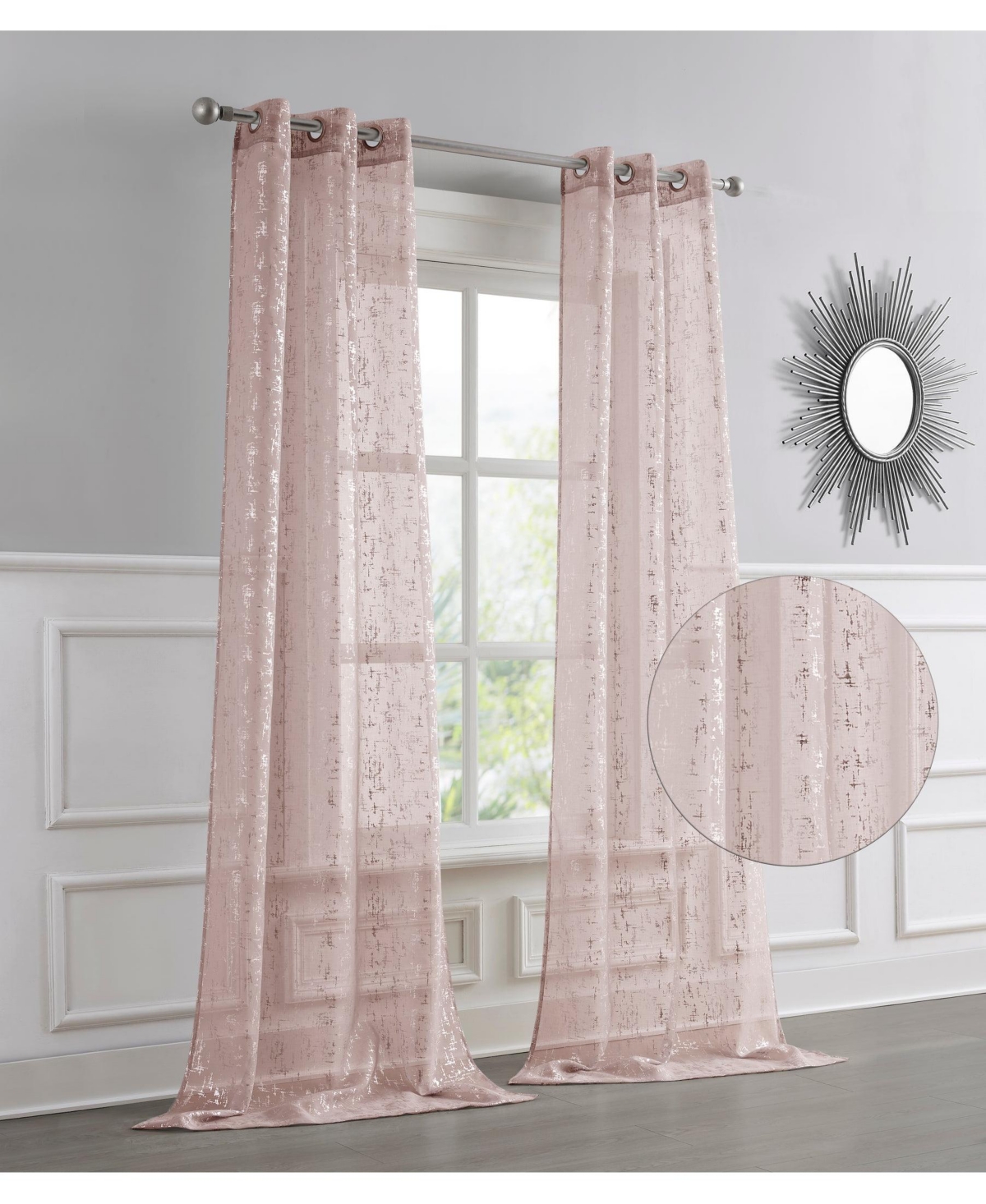 Click here for Dainty Home Linea Window Panel Set  76 x 84 - Blus... prices