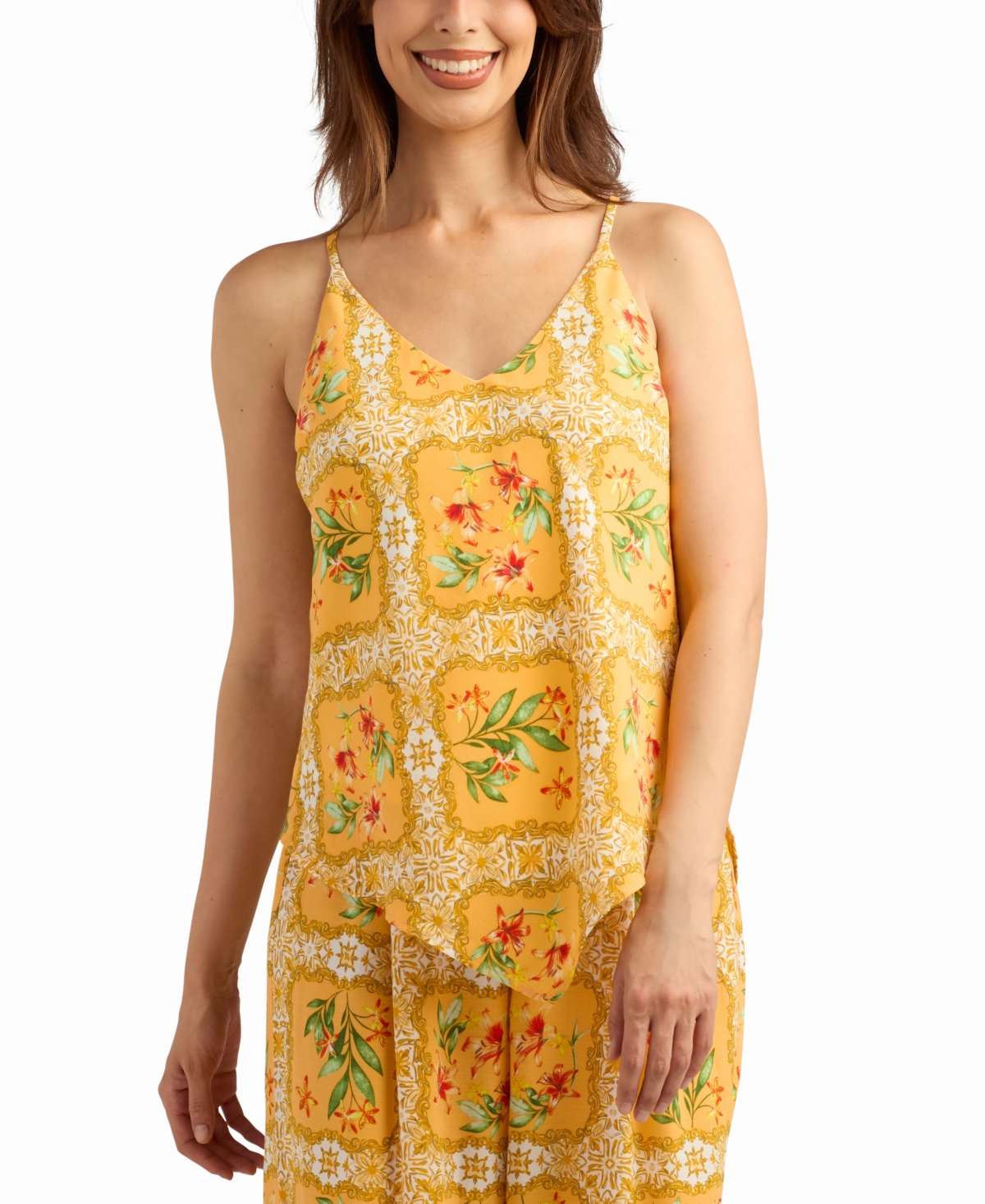 Click here for Bcx Womens Printed V-Neck Top - Pat T prices