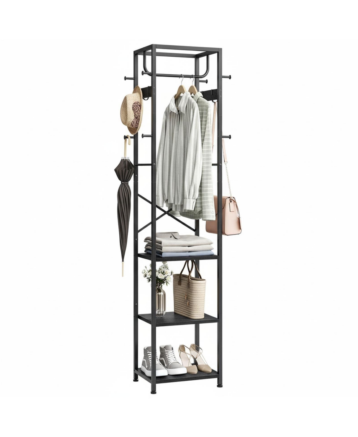 Click here for Yigii Freestanding Hall Tree Coat Rack 3 Shelves 1... prices