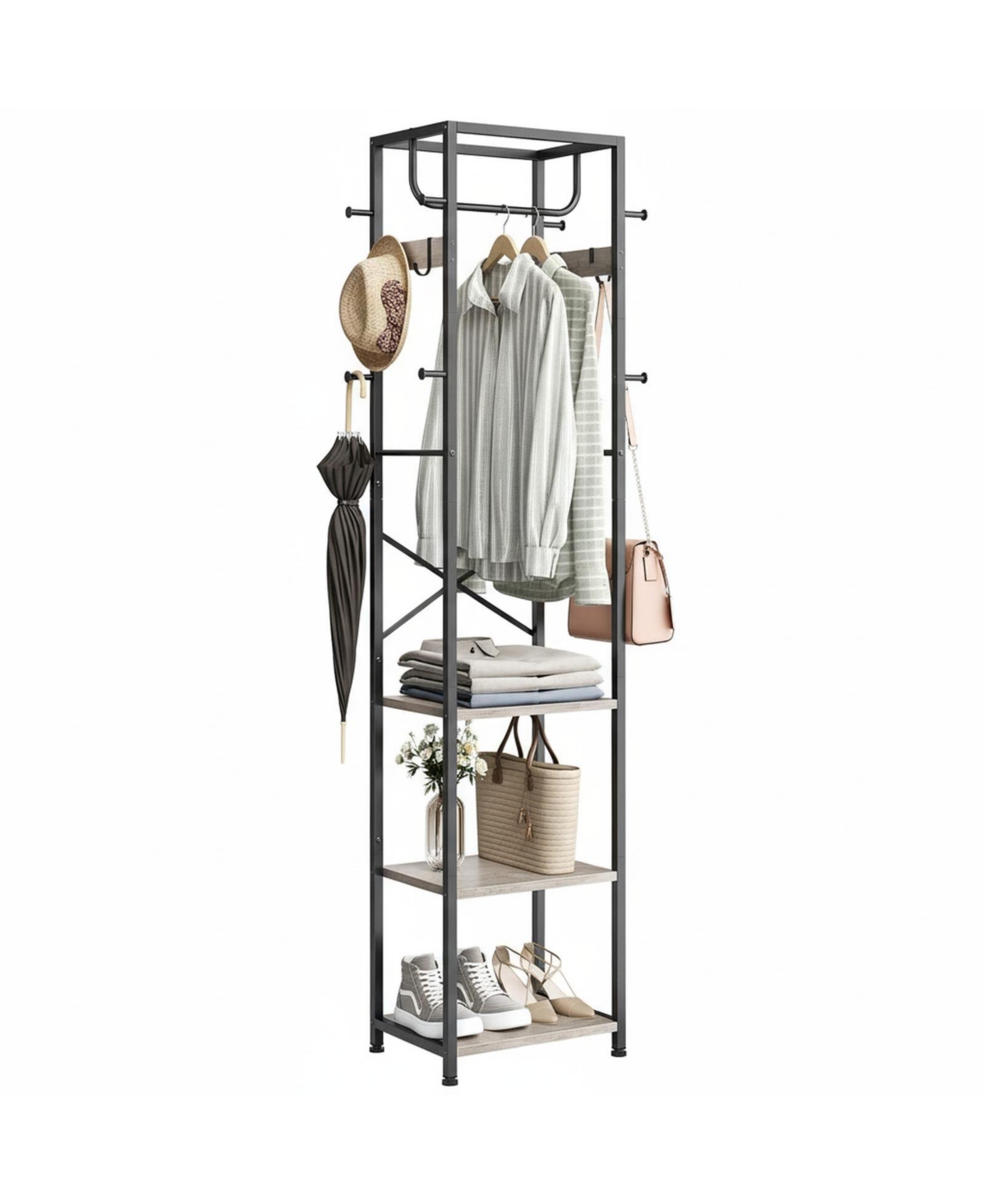 Click here for Yigii Freestanding Hall Tree Coat Rack 3 Shelves 1... prices