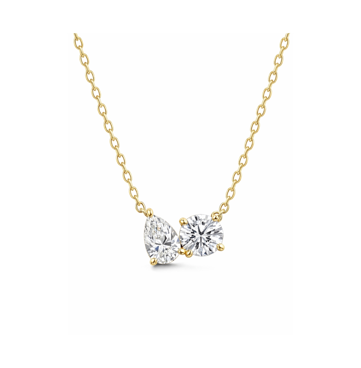 Click here for Dloria 2 ct. t.w. Toi et Moi Moissanite Necklace (... prices