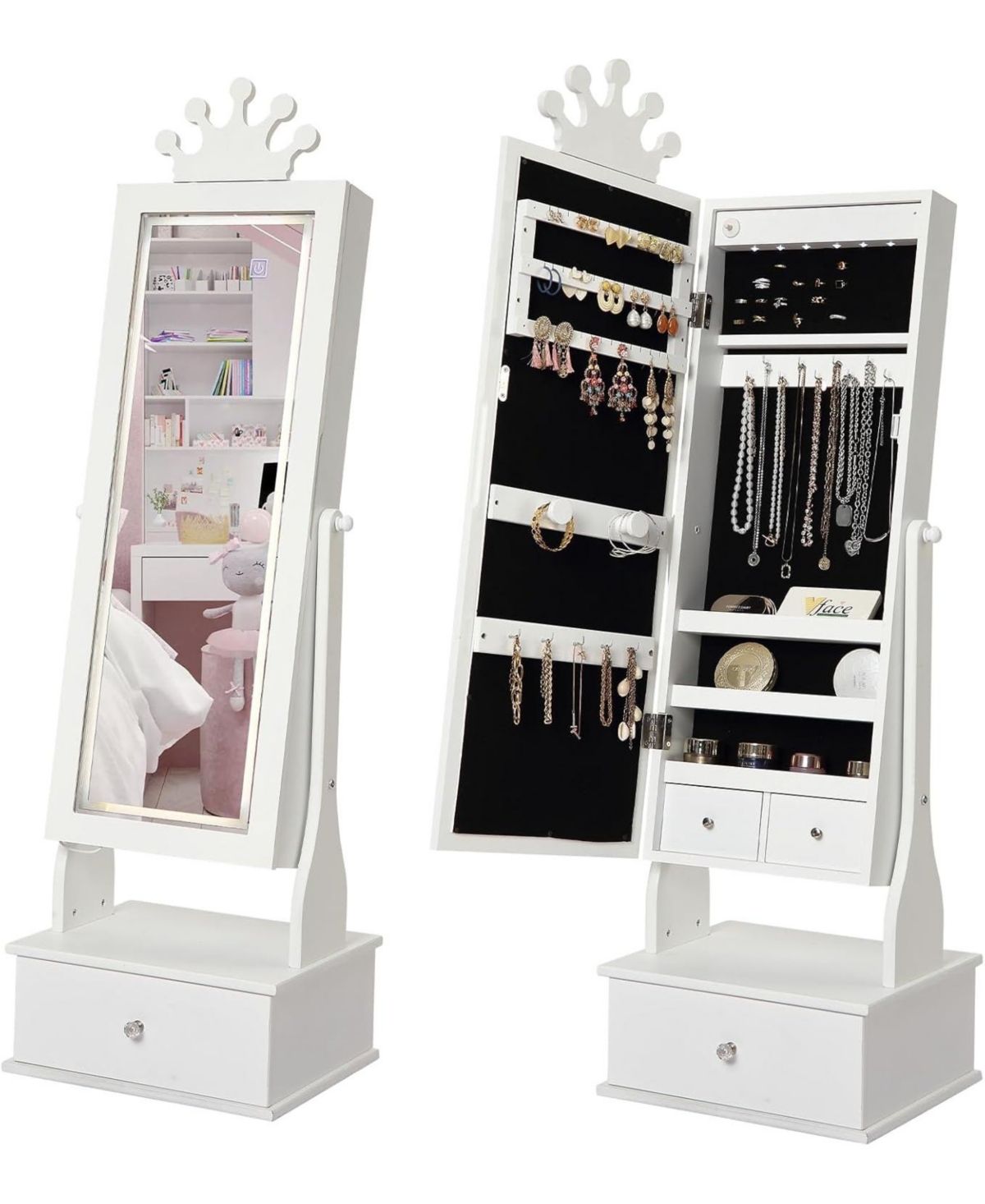 Click here for gaomon Kids Jewelry Armoire with Full-Length Mirro... prices
