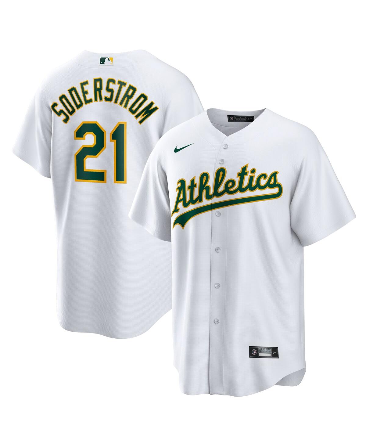 Click here for Nike Mens Tyler Soderstrom White Athletics Home Re... prices