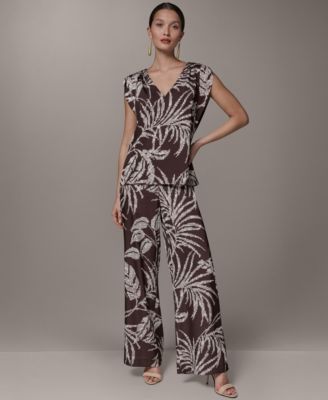 Click here for Donna Karan New York Womens V Neck Top Printed Mid... prices