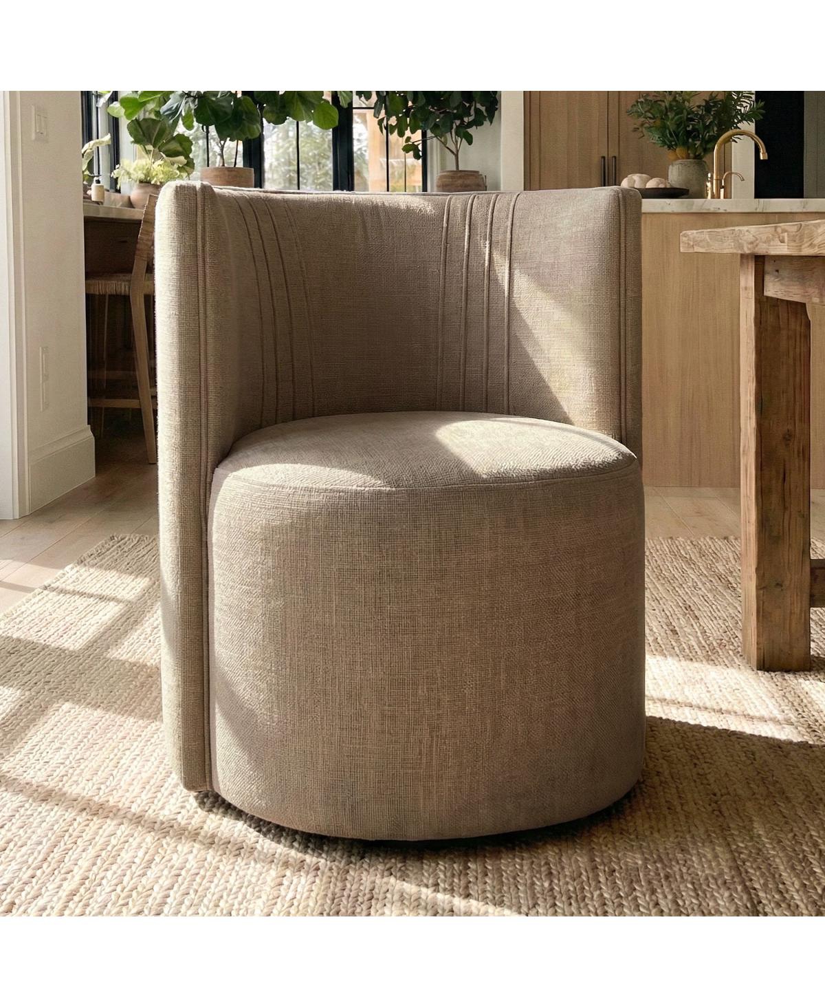 Click here for Maison Boucle Textured Fabric Swivel Barrel Accent... prices