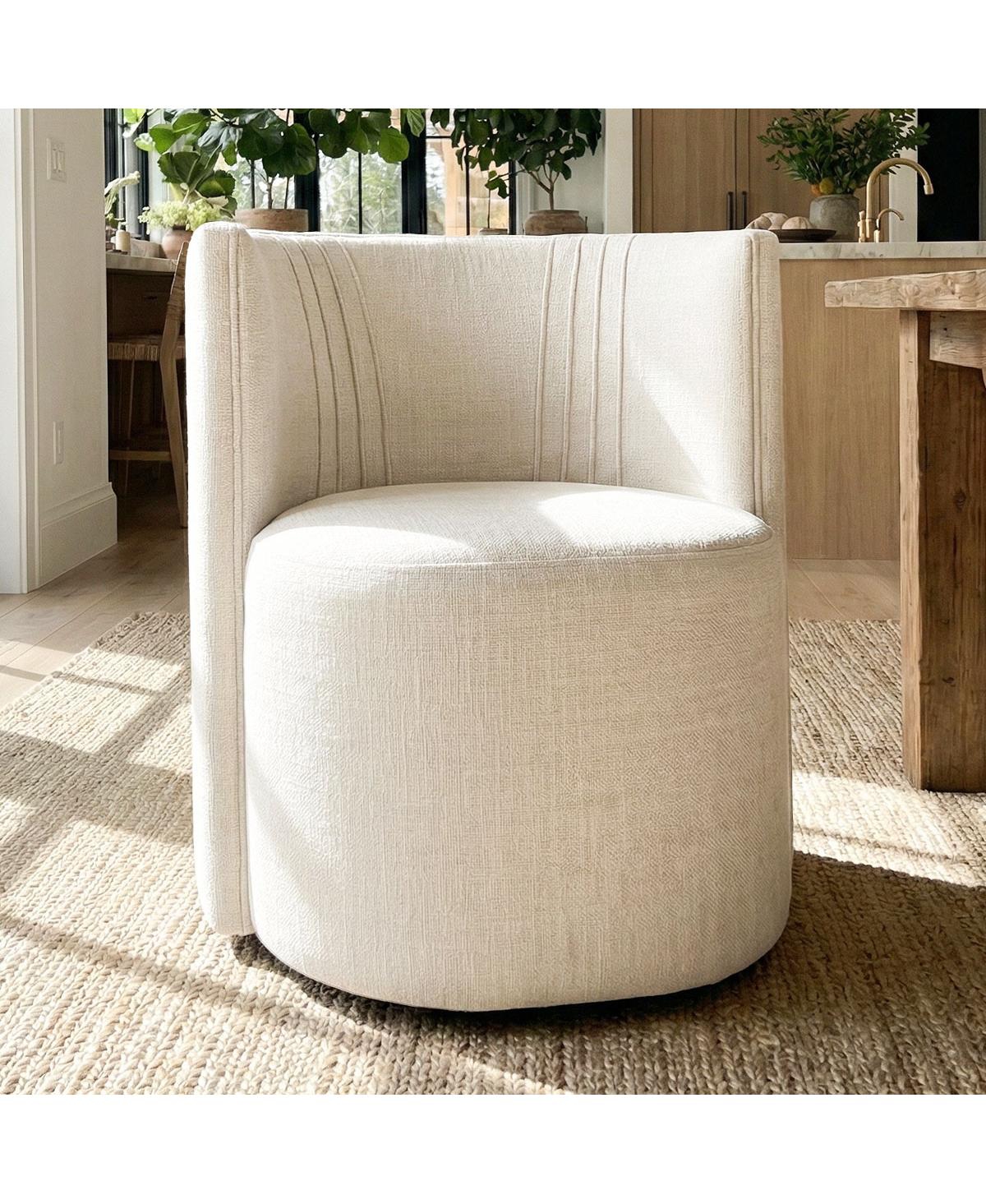 Click here for Maison Boucle Textured Fabric Swivel Barrel Accent... prices