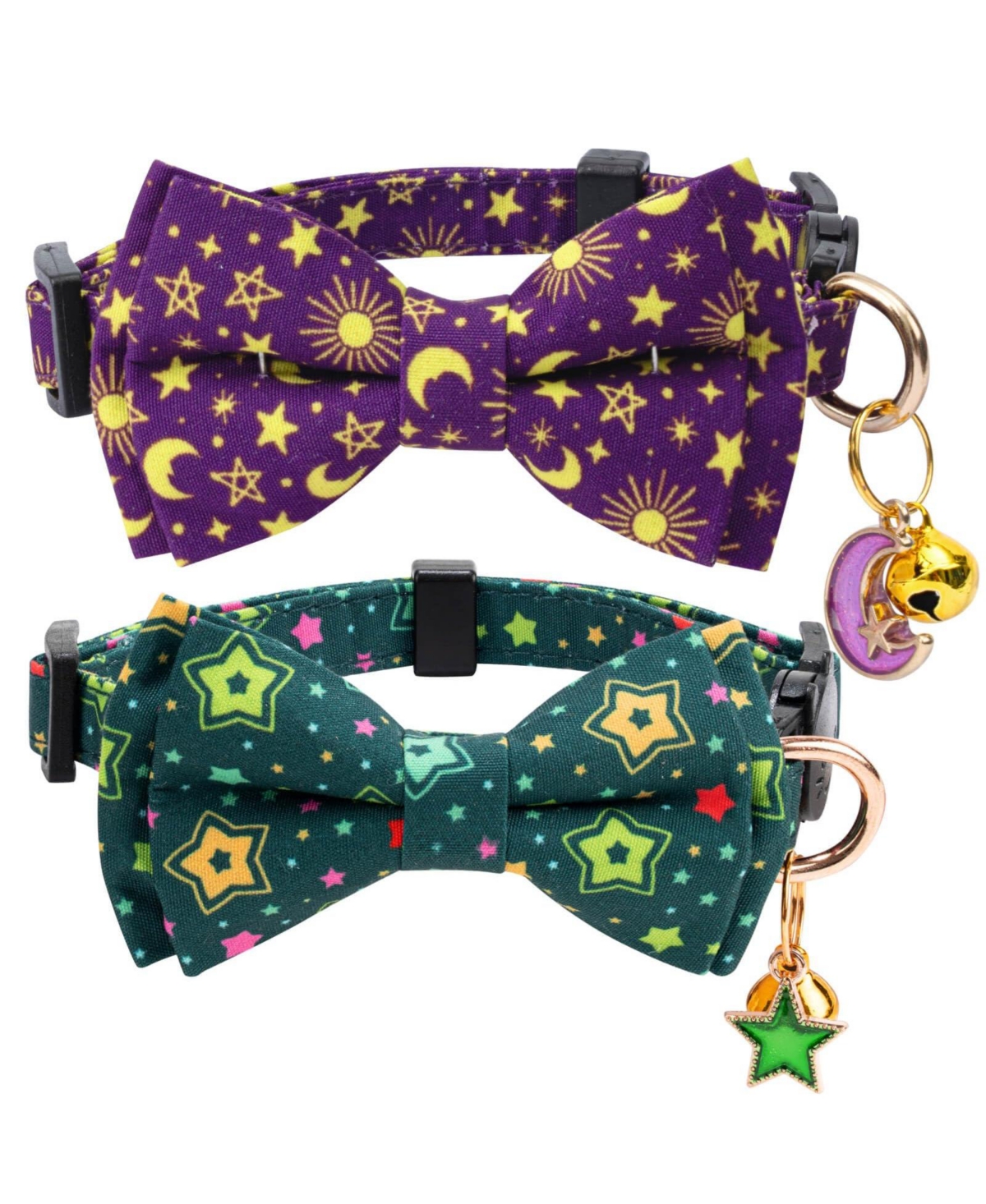 Click here for Aronkl 2 Pack Cotton Cat Collars with Bow Tie Bell... prices