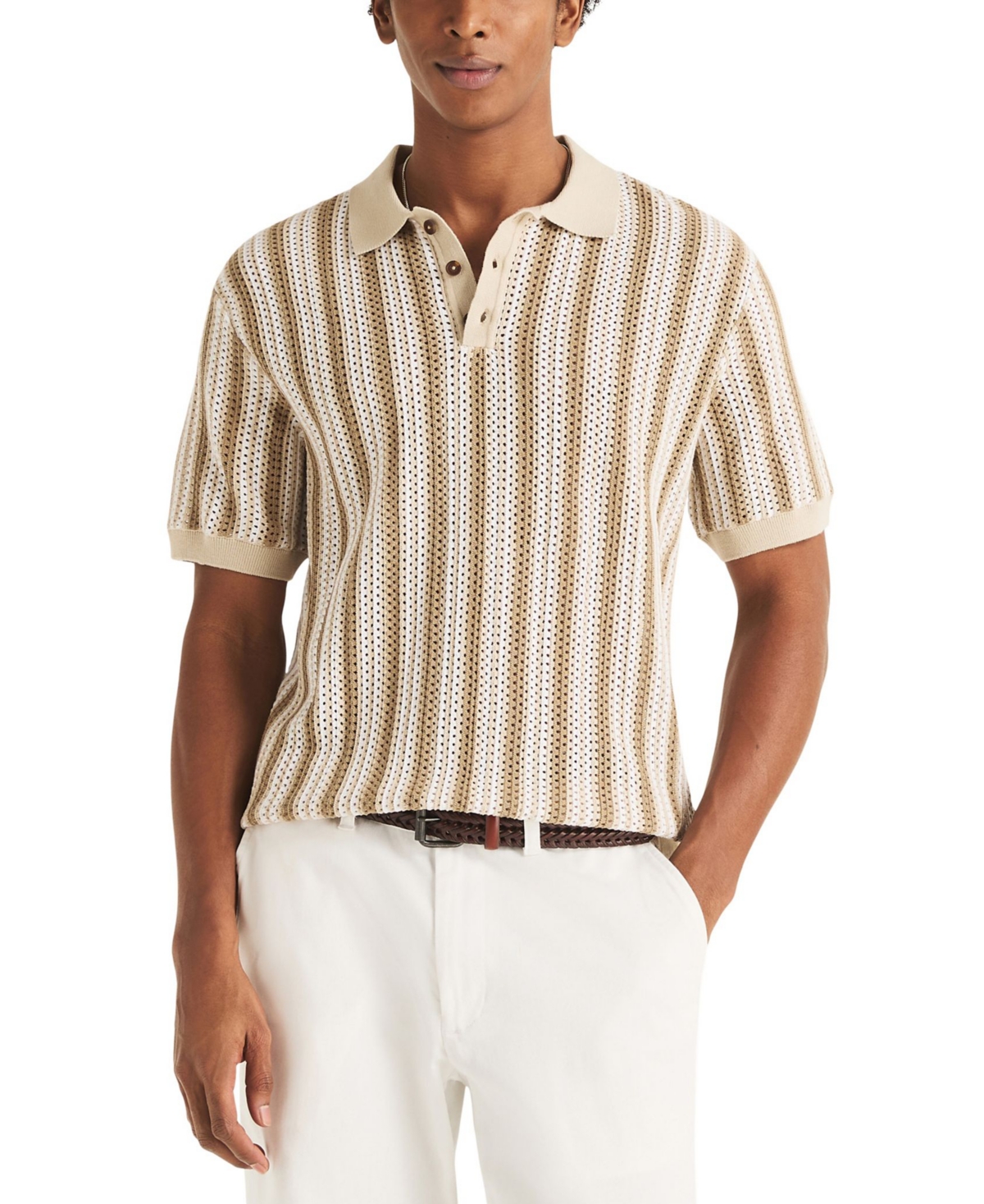 Click here for Nautica Mens Short-Sleeve Striped Polo Sweater - M... prices