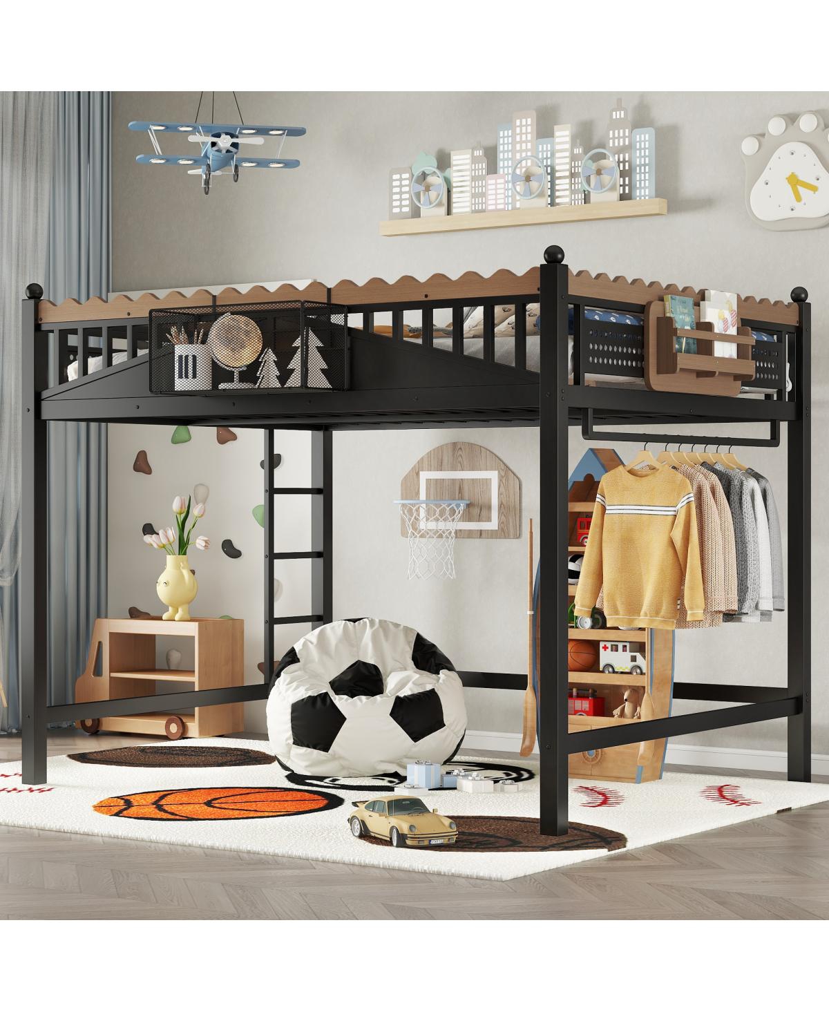 Click here for Streamdale Furniture Metal Loft Bed w/Storage Shel... prices