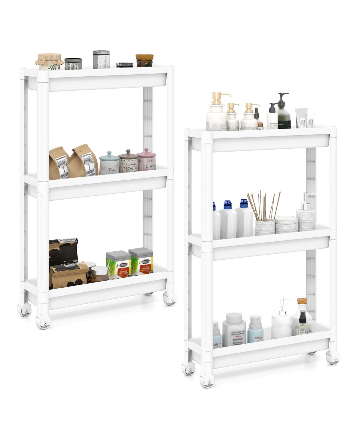 Click here for Sugift 3-Tier Slim Rolling Storage Cart 2-Pack Mob... prices