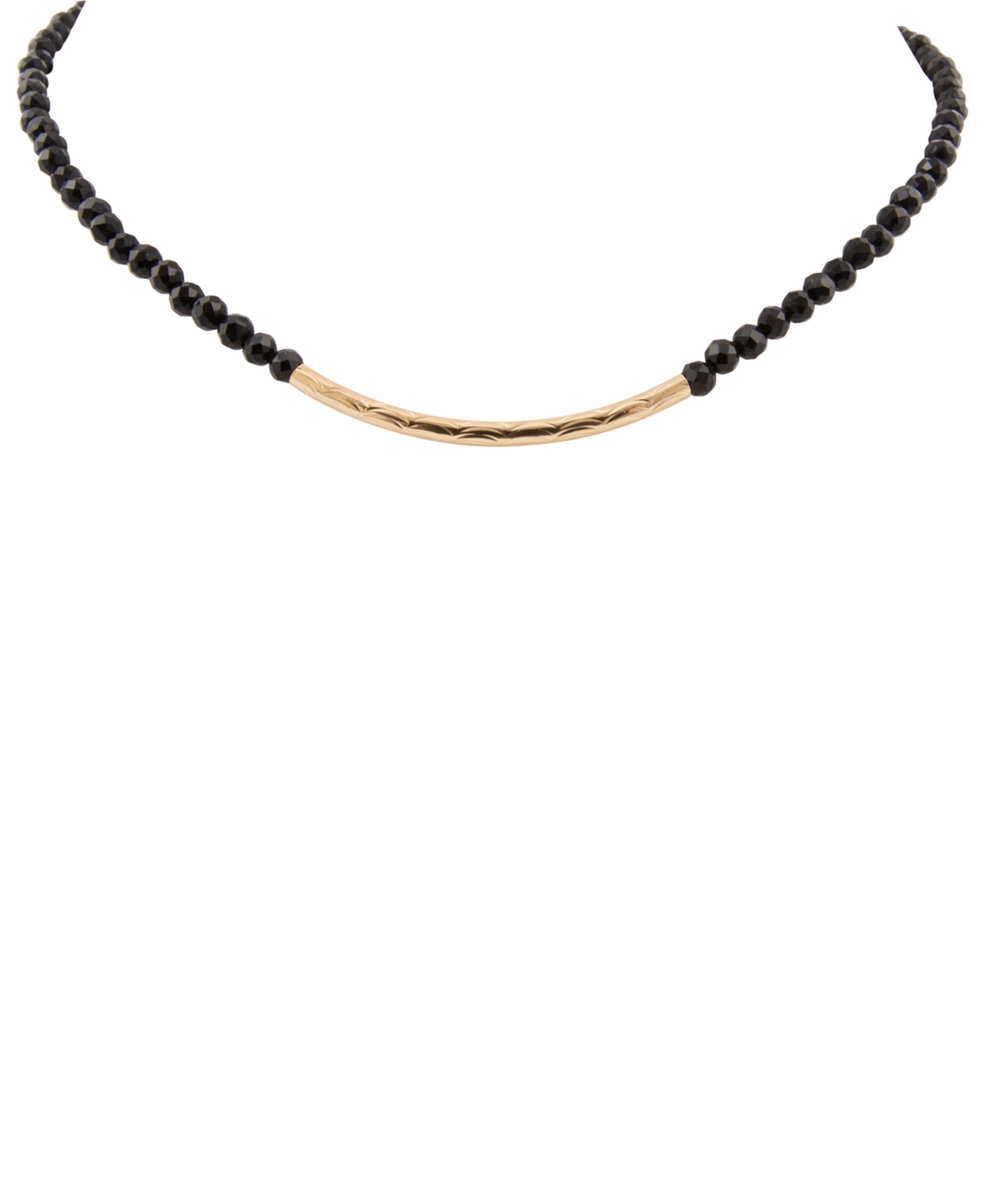 Click here for Barse Black Onyx Golden Bar Necklace - Black prices
