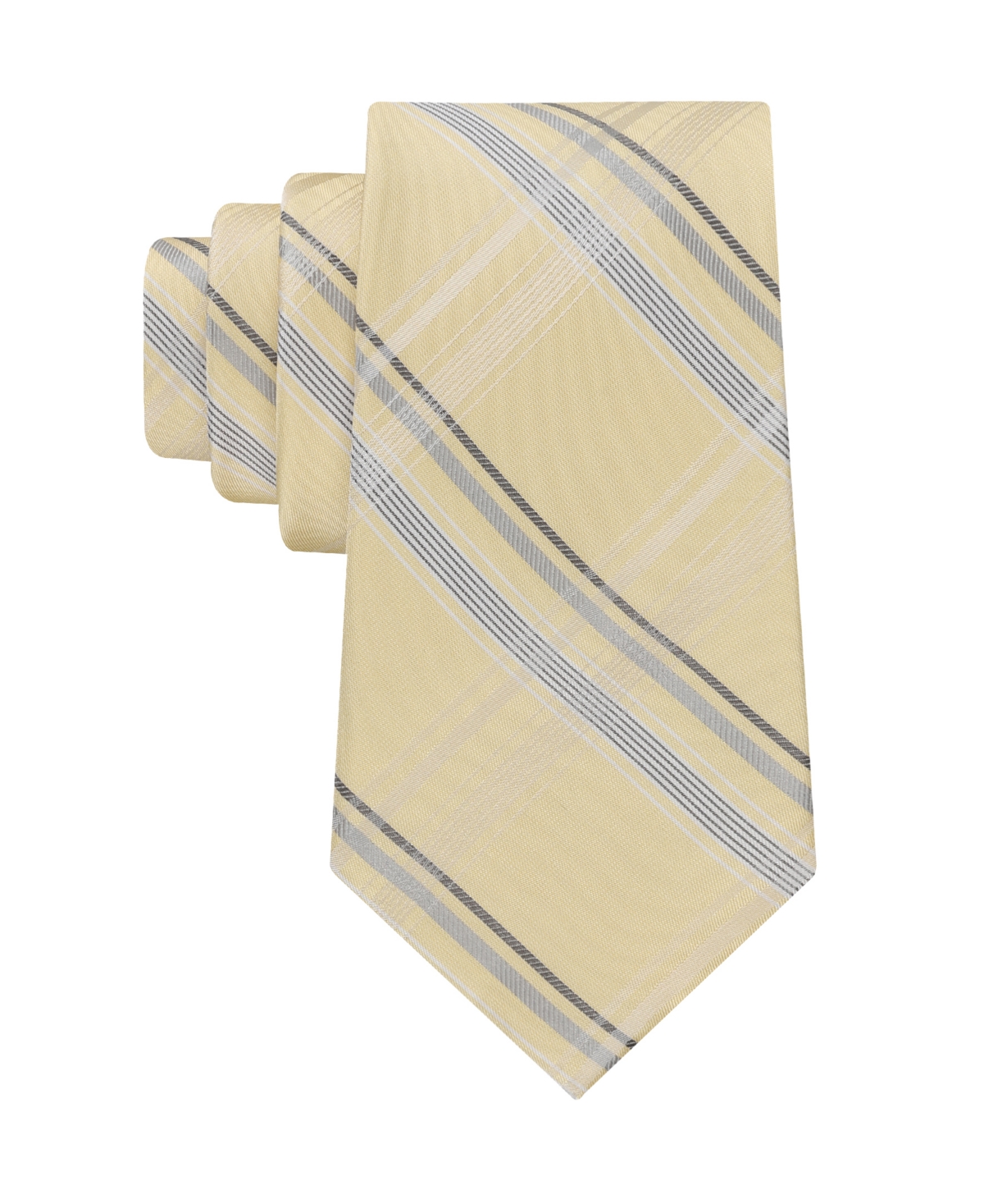 Click here for Calvin Klein Mens Gaze Plaid Classic Tie - Yellow prices