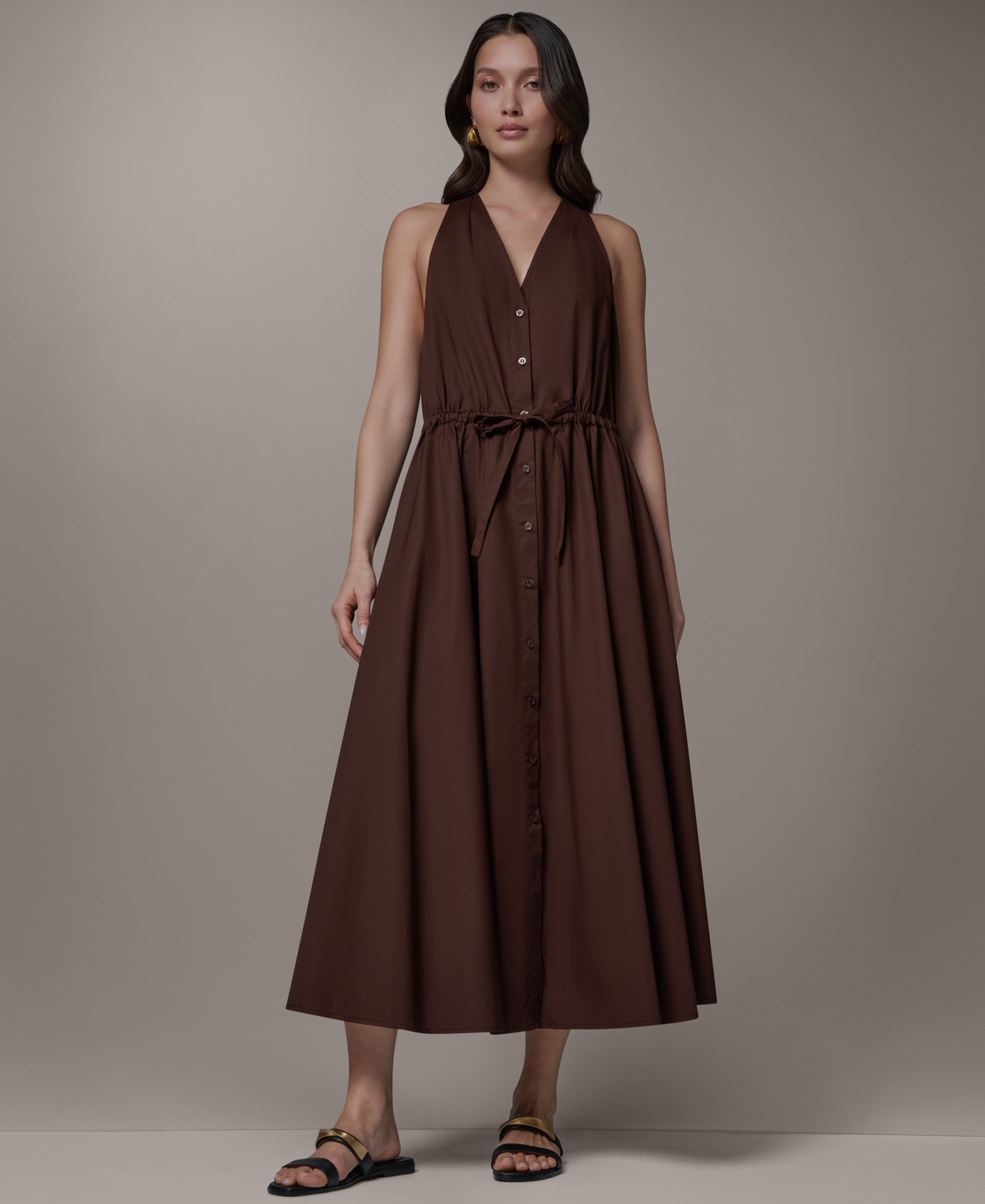 Click here for Donna Karan Weekend Womens Button-Front Midi Dress... prices