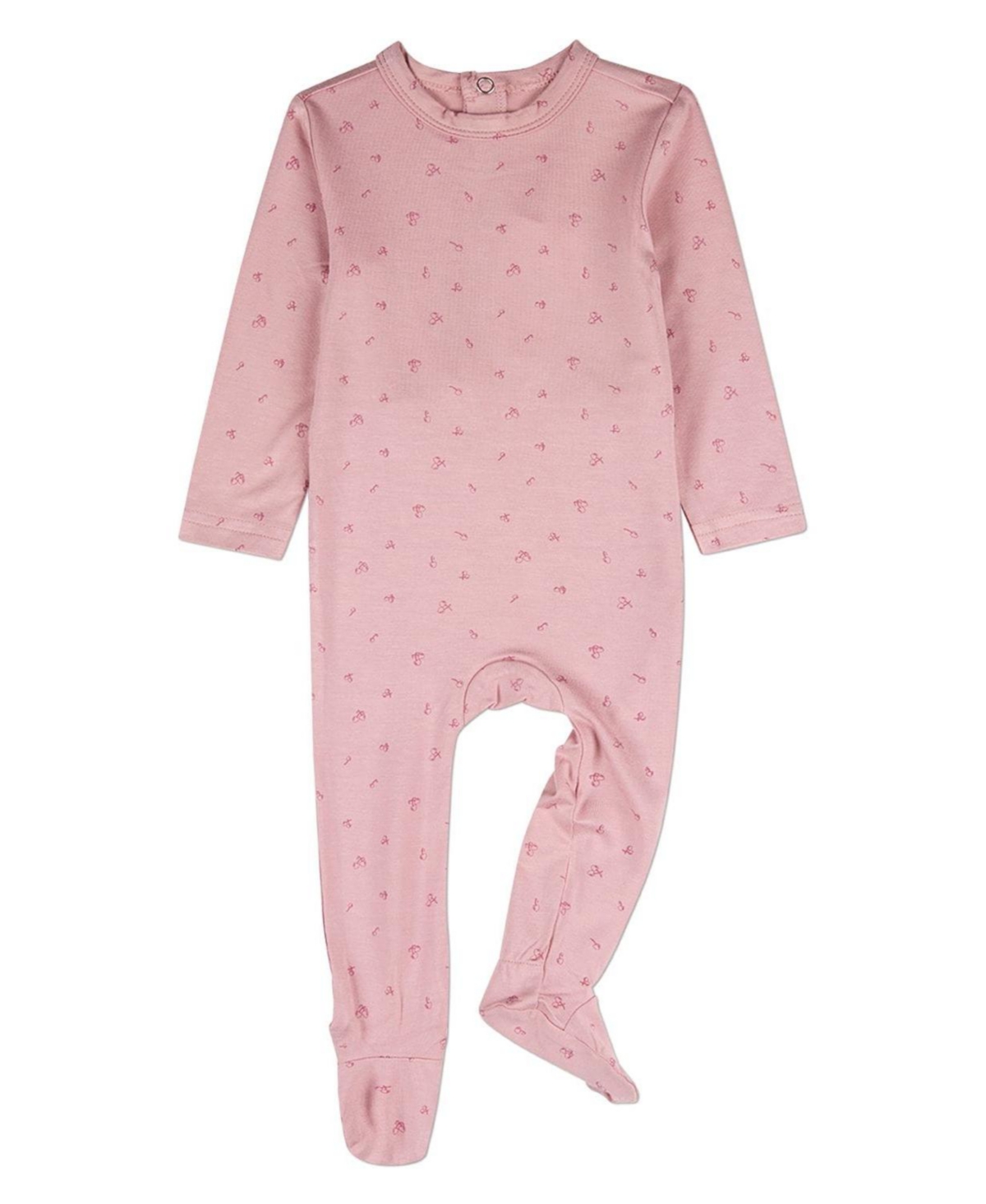 Click here for MeMoi Baby Girls Delightful Cherries Footie - Mauv... prices
