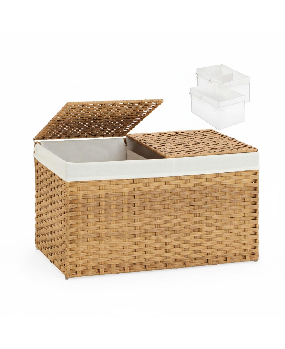 Click here for Yigii Storage Basket With Lid Woven Wicker 2 Bins... prices