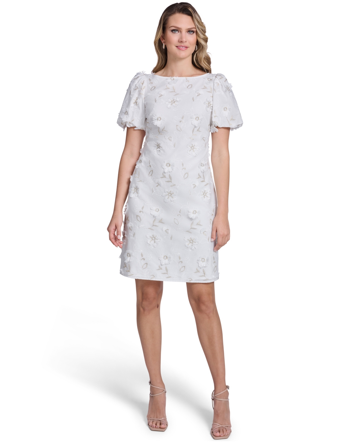 Click here for Jessica Howard Petite Bubble-Sleeve Boat Neck Shea... prices