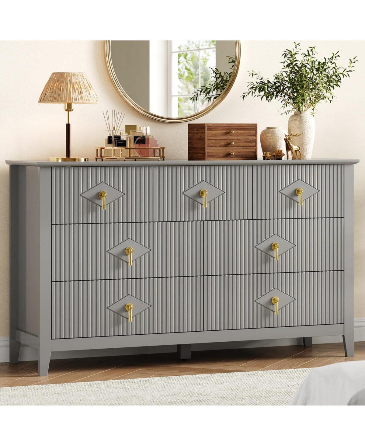 Click here for gaomon Fluted 7-Drawer Modern Dresser  54 Wide Che... prices