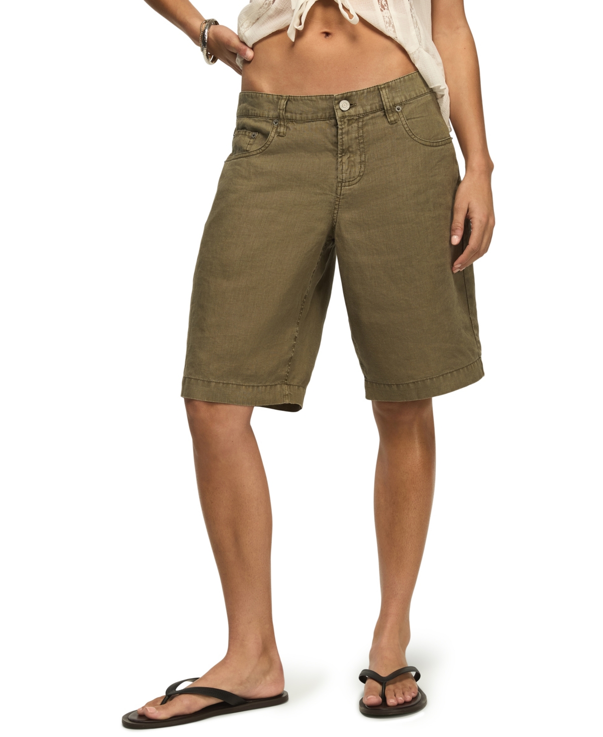 Click here for Lucky Brand Womens Relaxed Fit Baggy Linen Denim S... prices