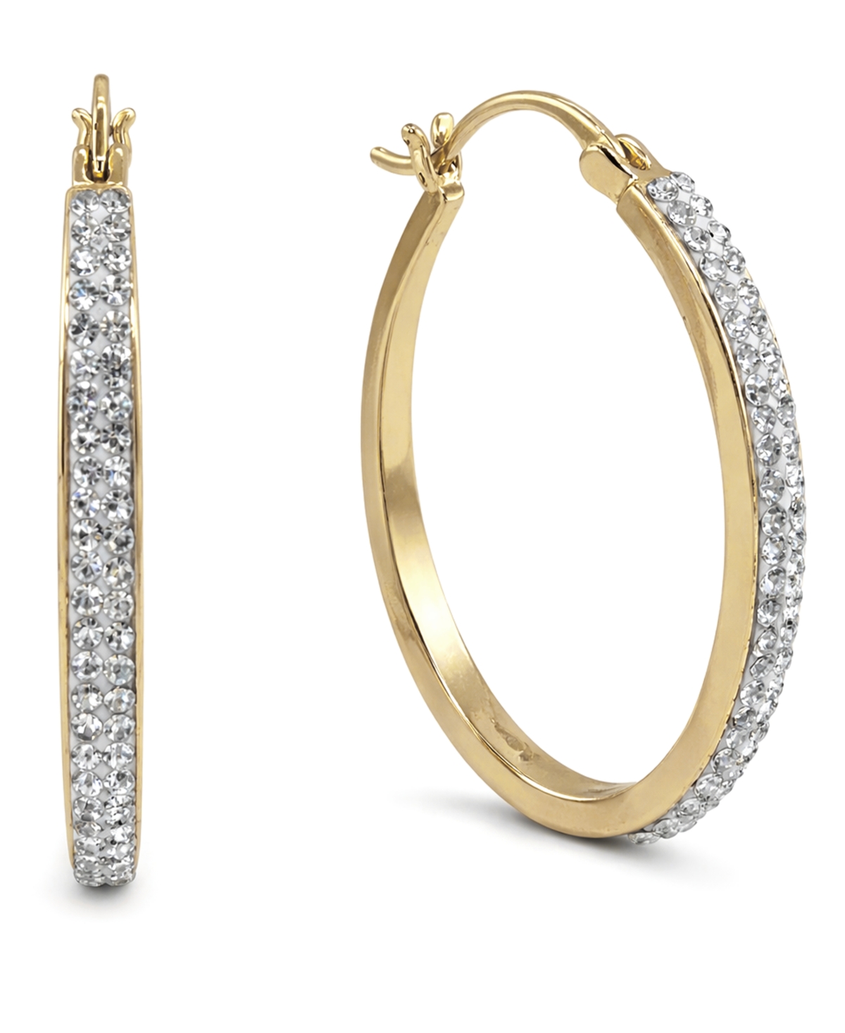 Click here for And Now This Crystal Tapered Hoop Earrings in Silv... prices