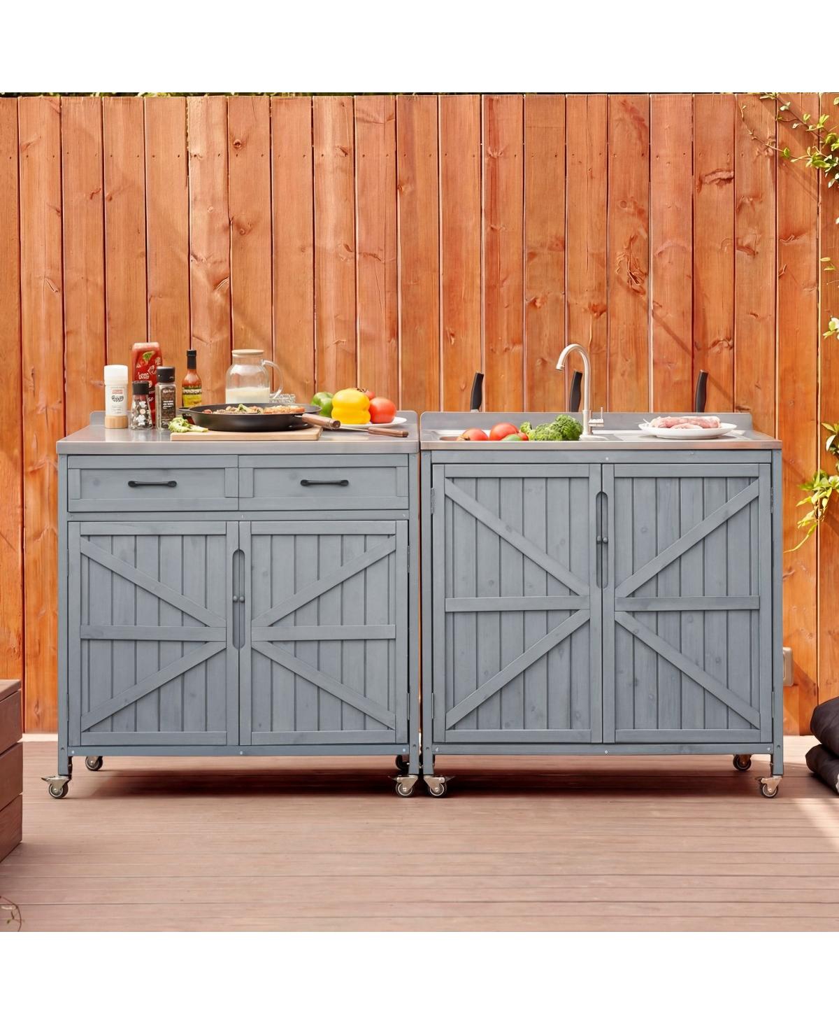 Click here for Streamdale Furniture Outdoor Kitchen Island Set Si... prices