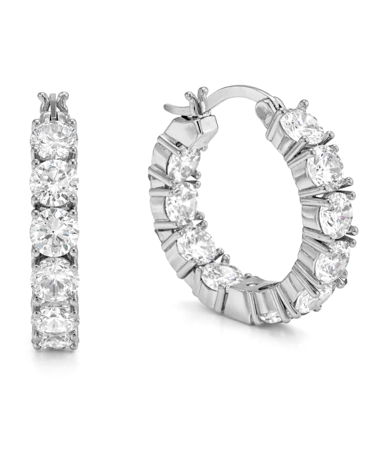 Click here for And Now This Cubic Zirconia Inside Outside Hoop Ea... prices