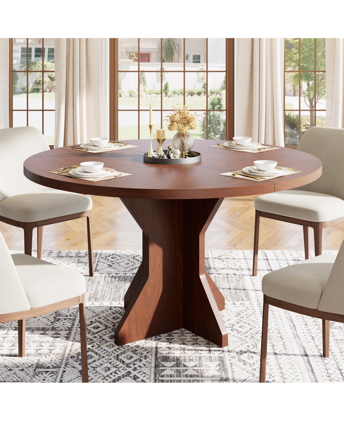 Click here for Homfan Space-Saving Modern Round Dining Table for... prices