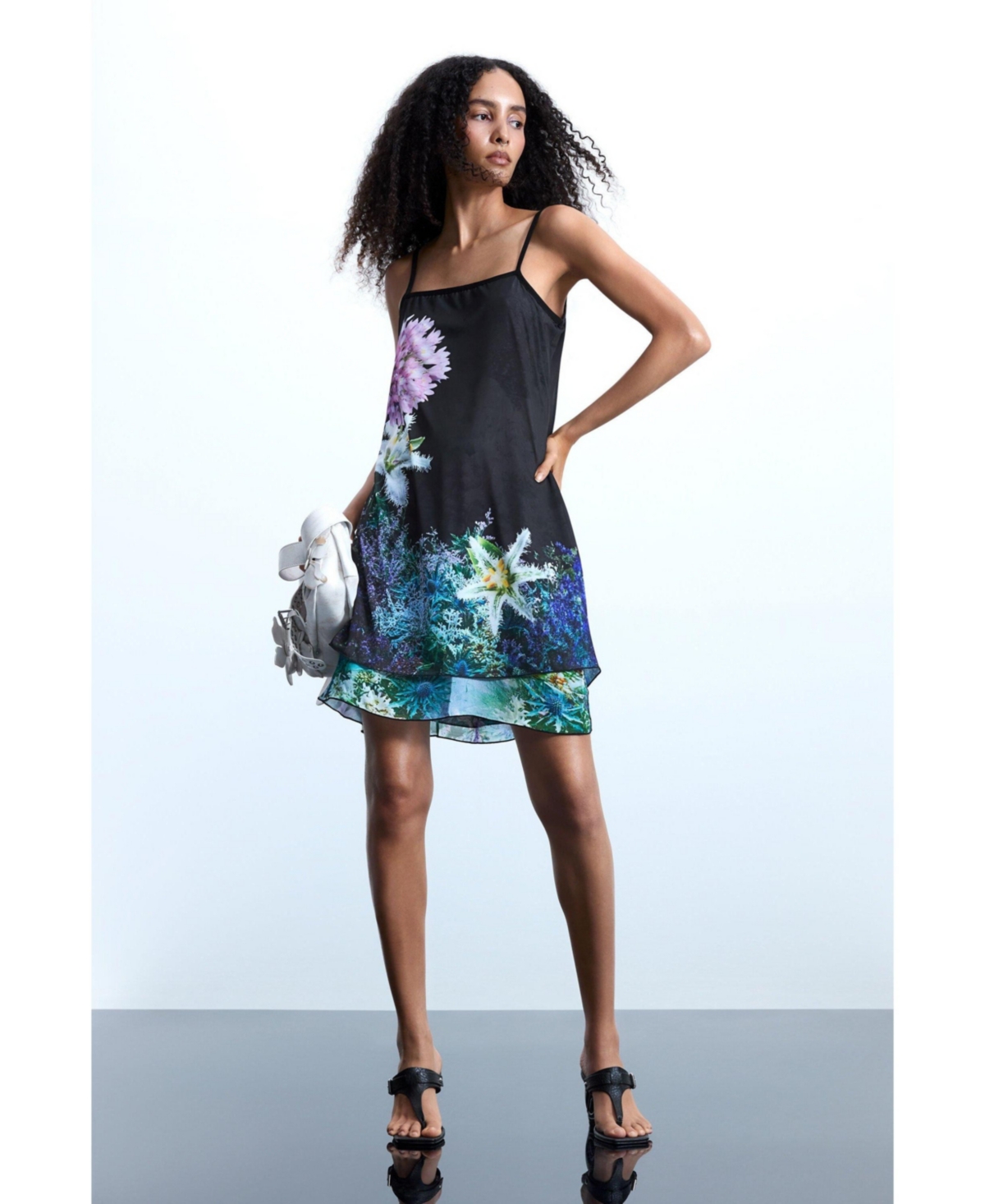 Click here for Desigual Womens Reversible Flower Dress - Green prices