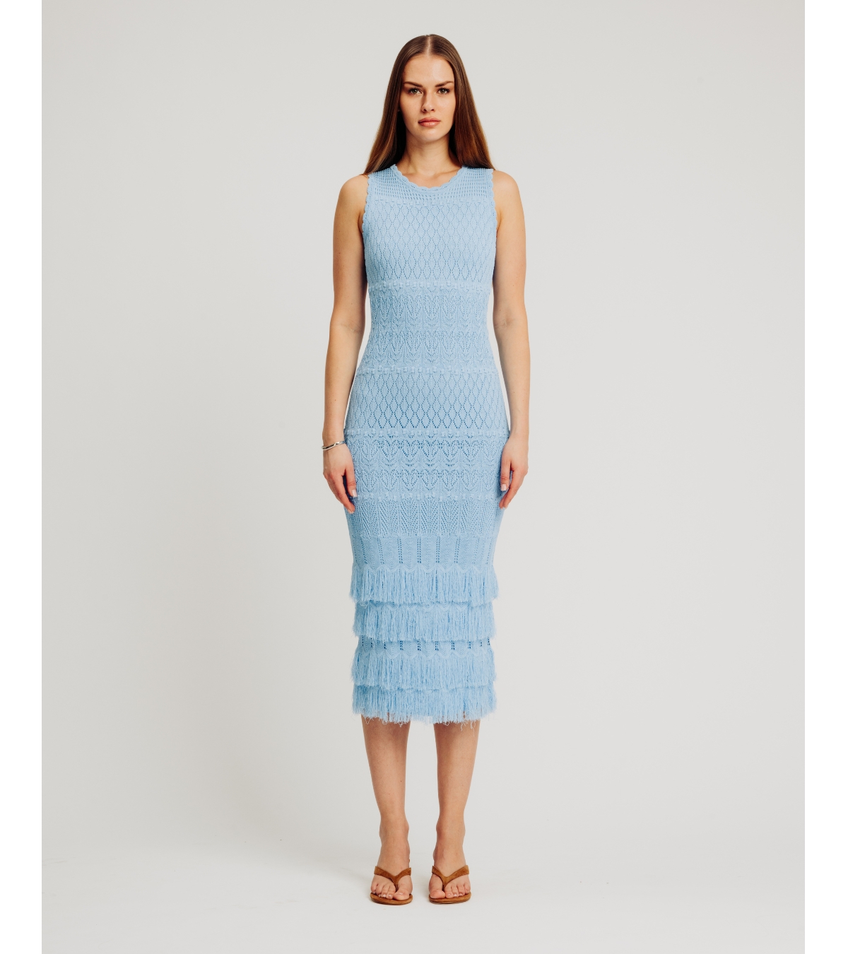 Click here for Torn By Ronny Kobo Womens Ryan Dress - Sky blue prices