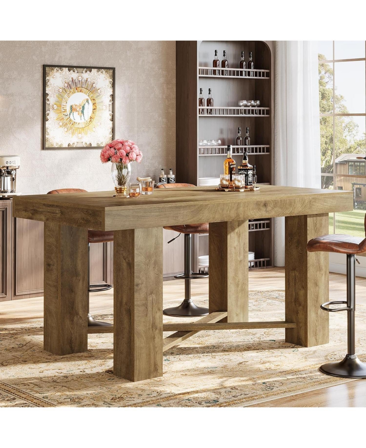 Click here for Tribesigns 55 Farmhouse Bar Table  Rectangular Cou... prices